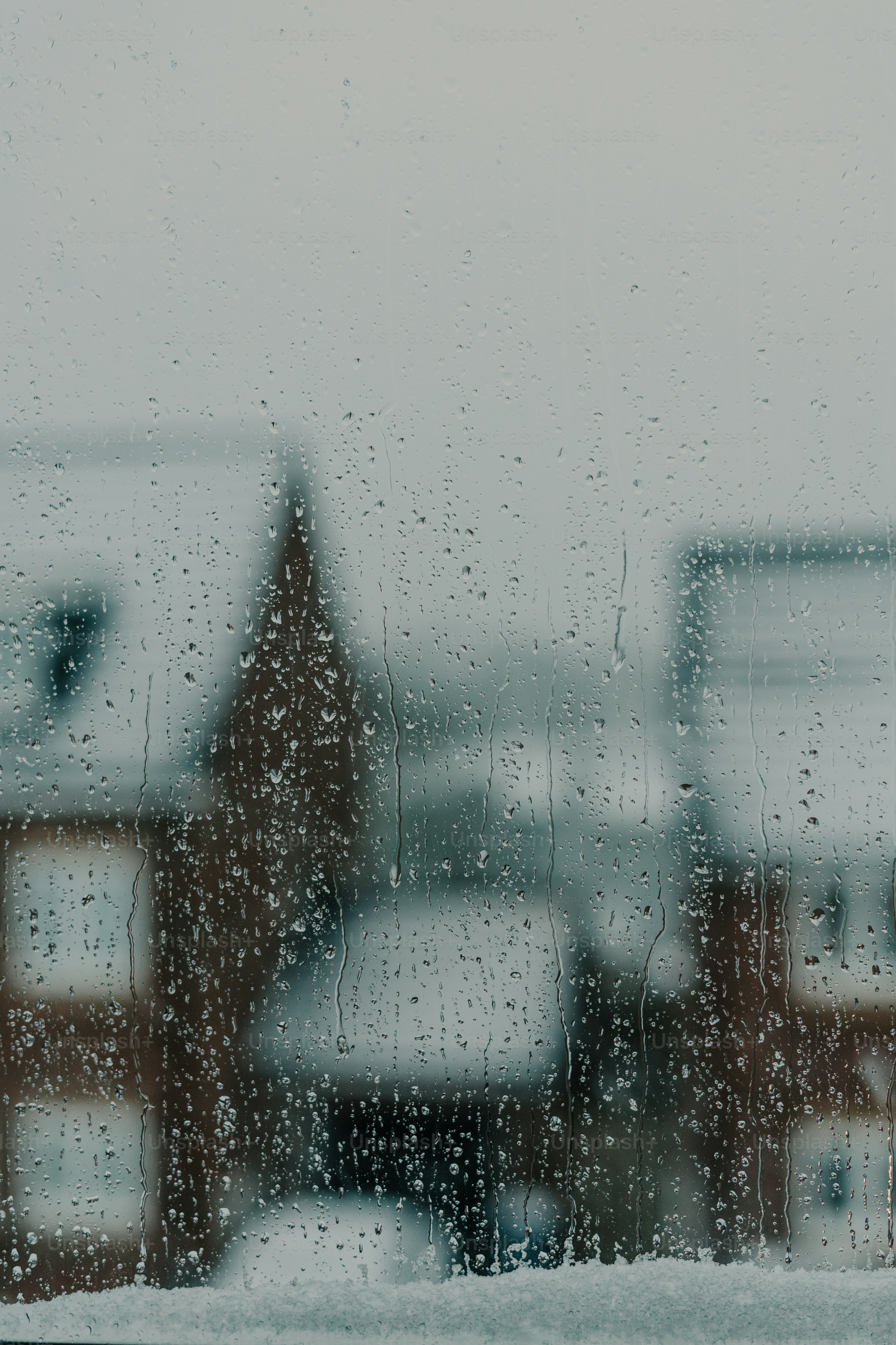 A view of a snowy street through a window photo – Snow Image on Unsplash