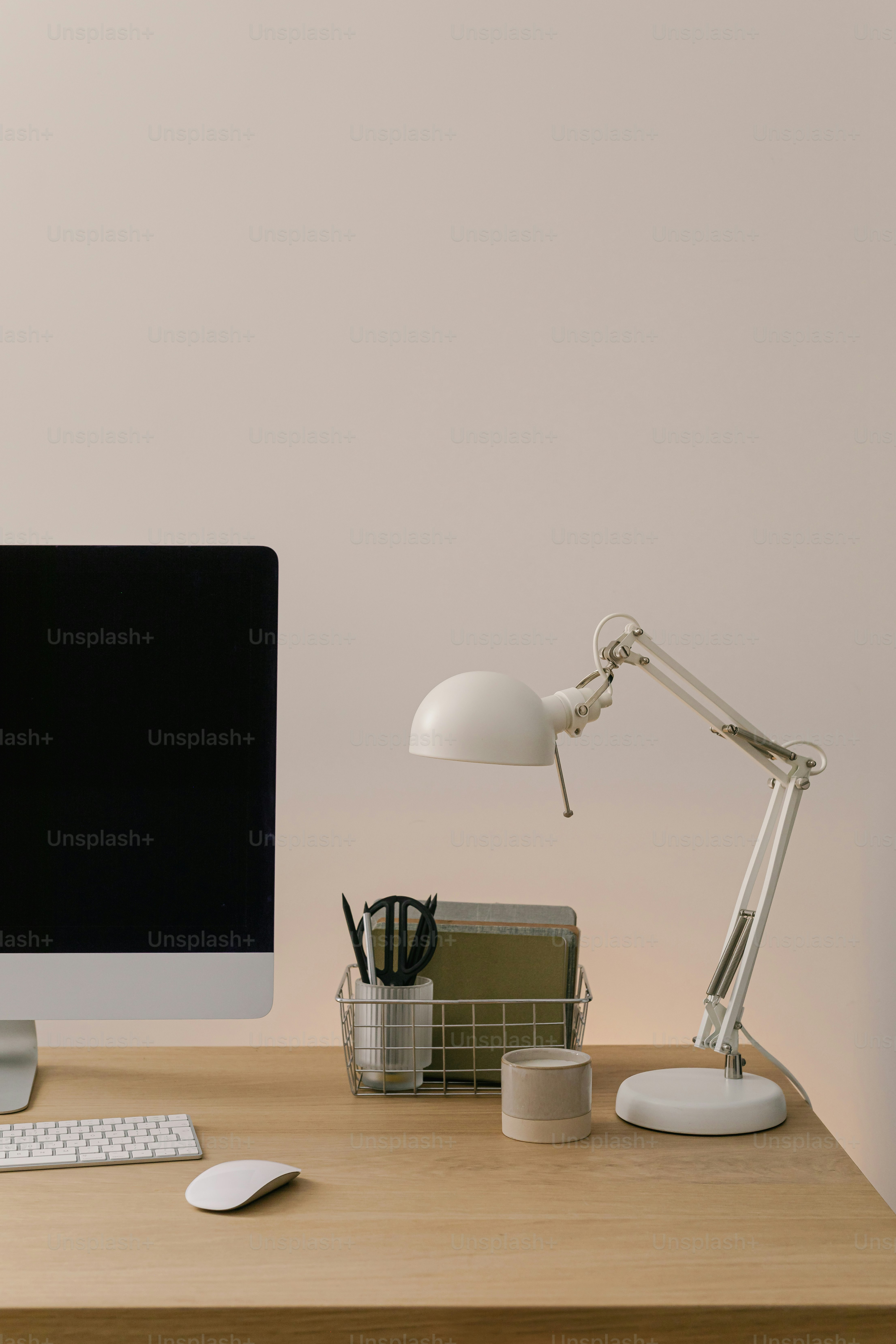 A desktop computer sitting on top of a wooden desk photo – Flexible ...