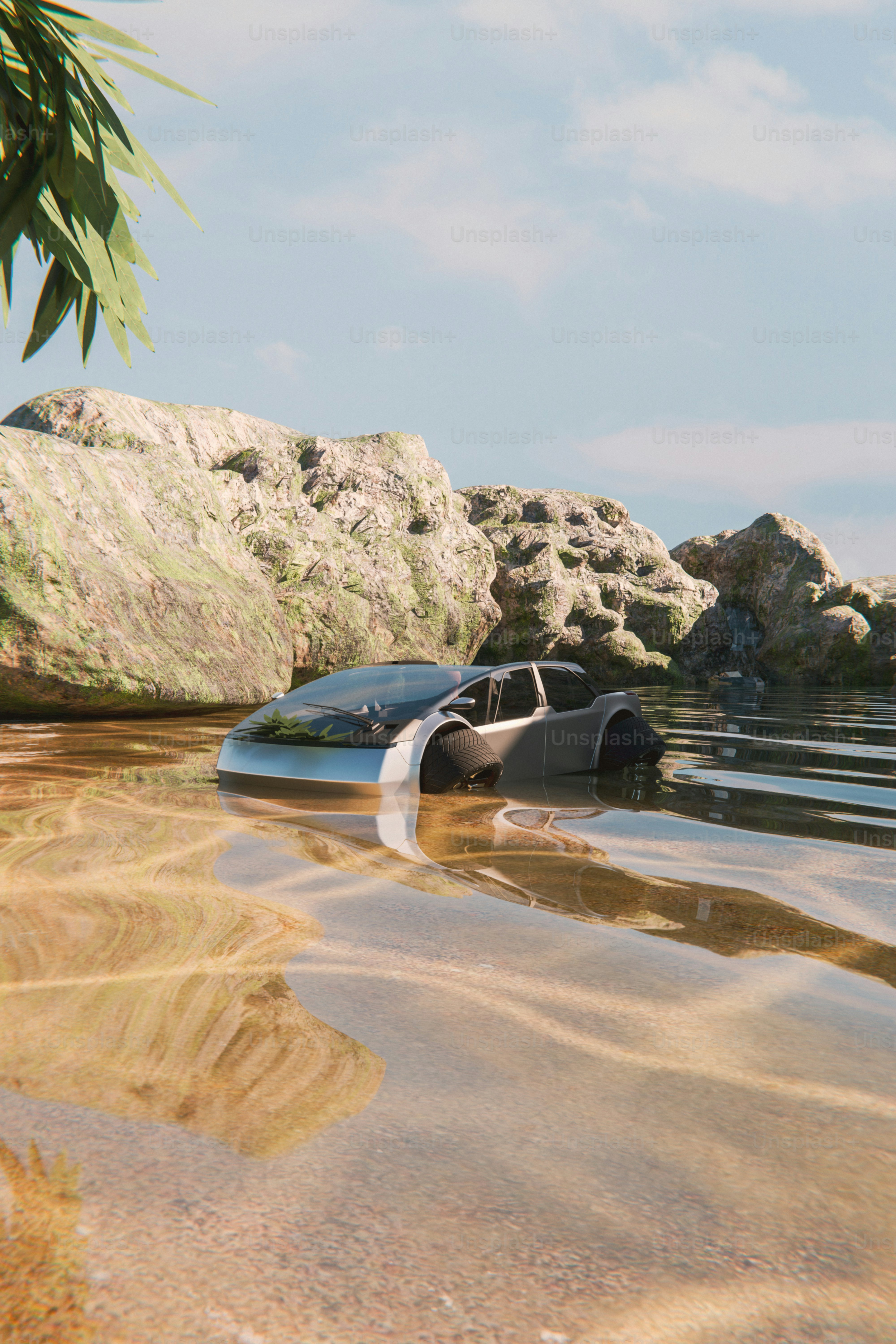 A car is submerged in a body of water photo – Amphibious Image on Unsplash