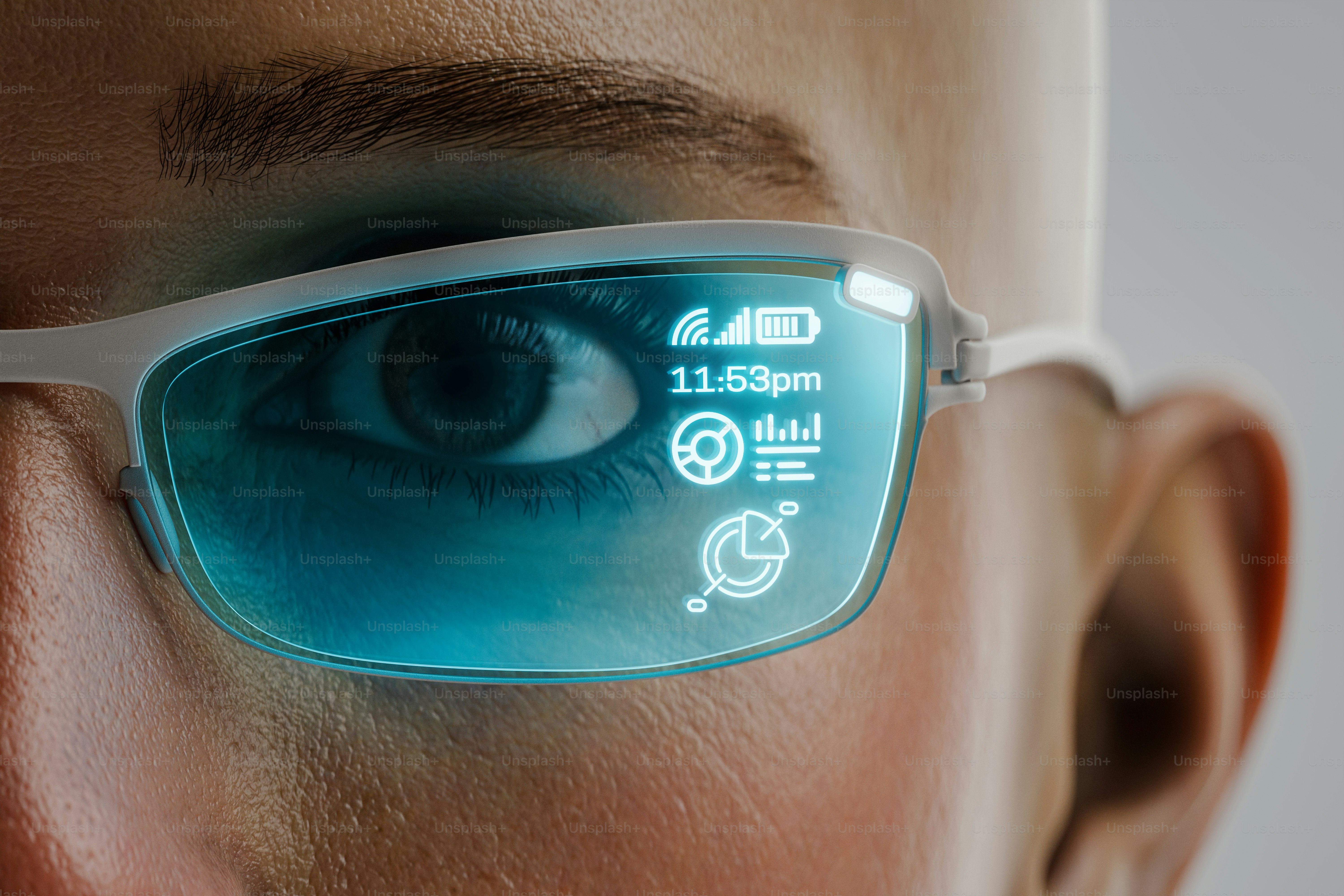 A man wearing a blue light up goggles photo – Wallpaper Image on Unsplash