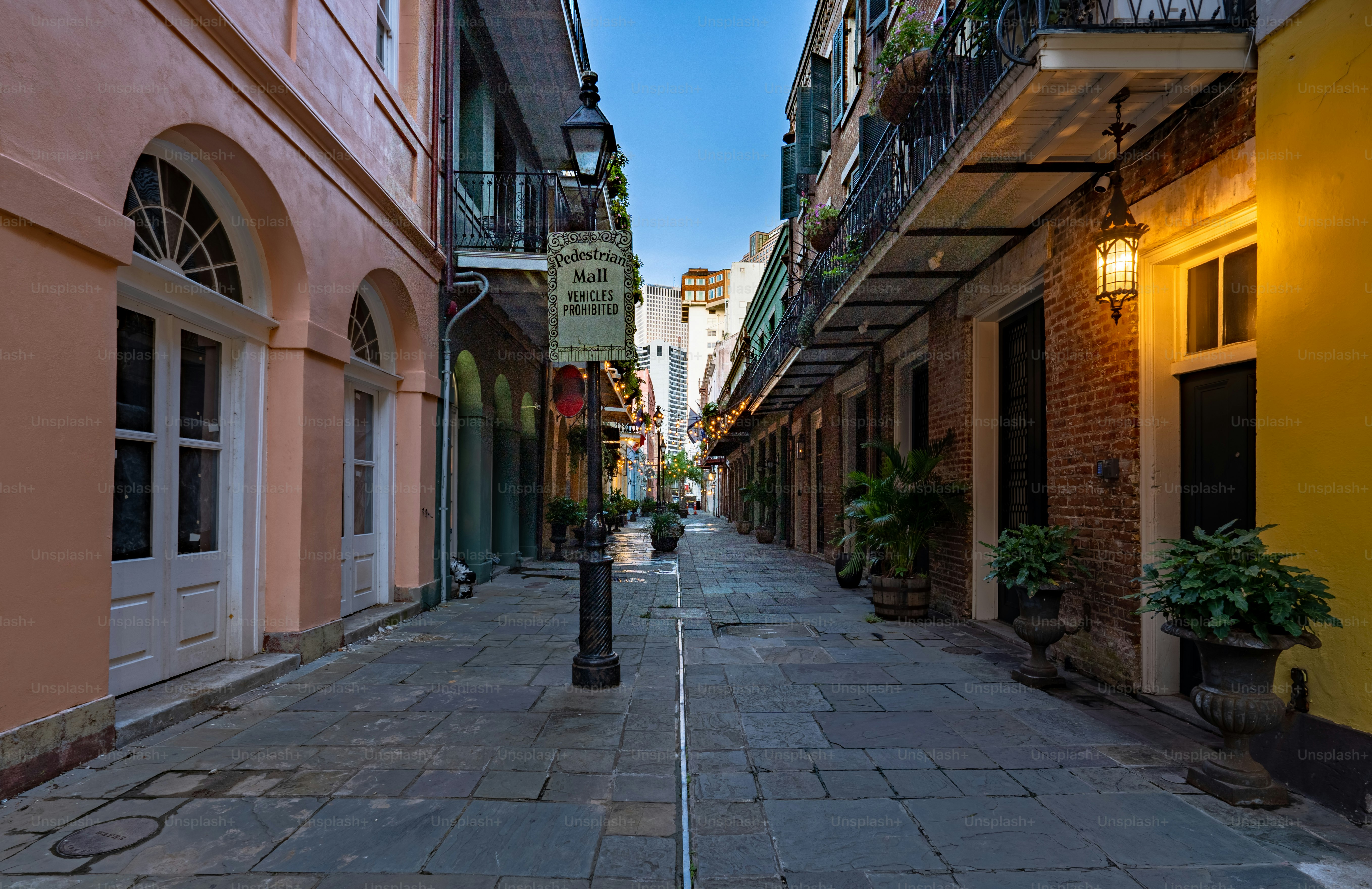 The famous Exchange Place in the historic French Quarter of New Orleans ...