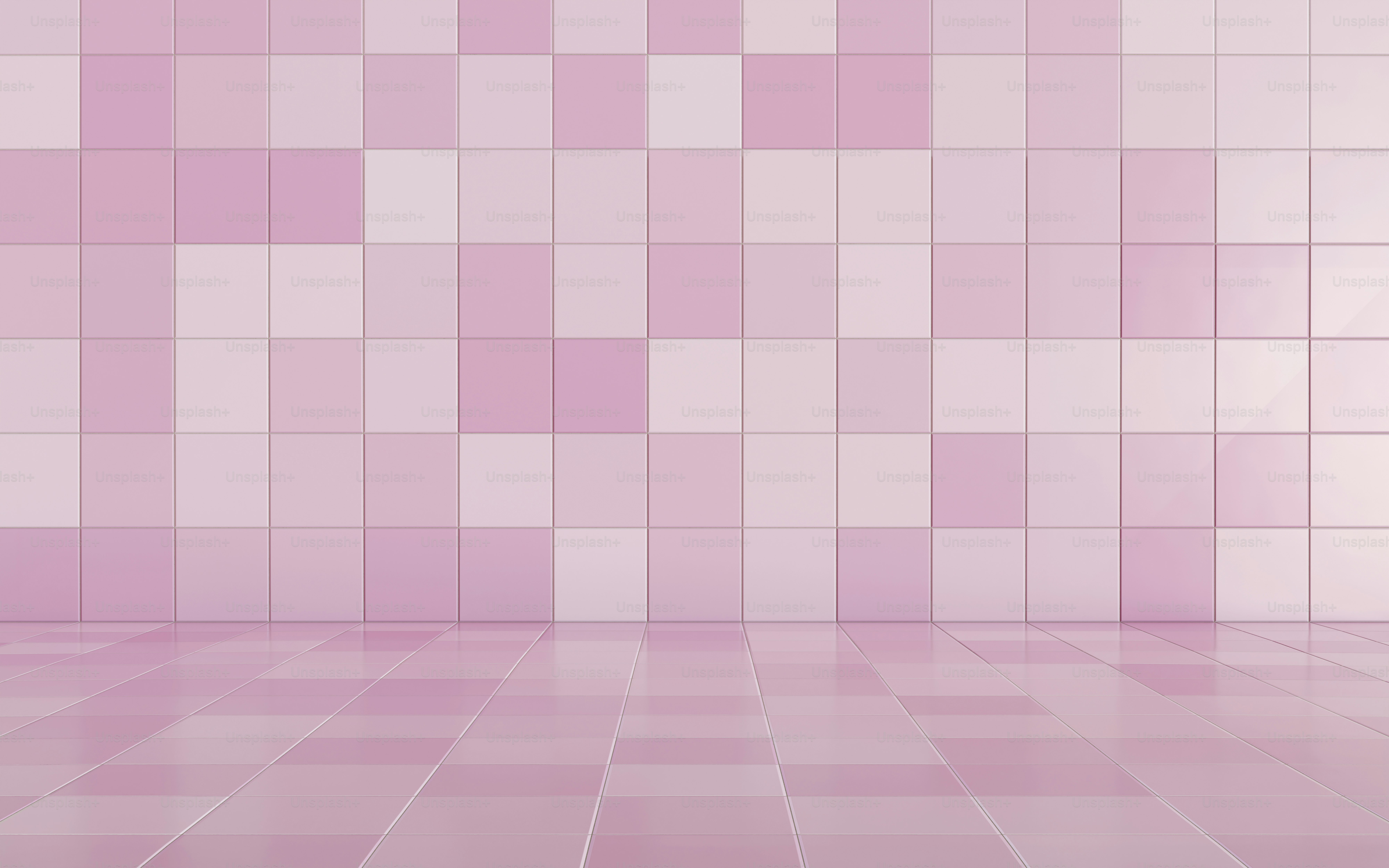 Pink ceramic tile wall and floor background and texture. Mockup for ...