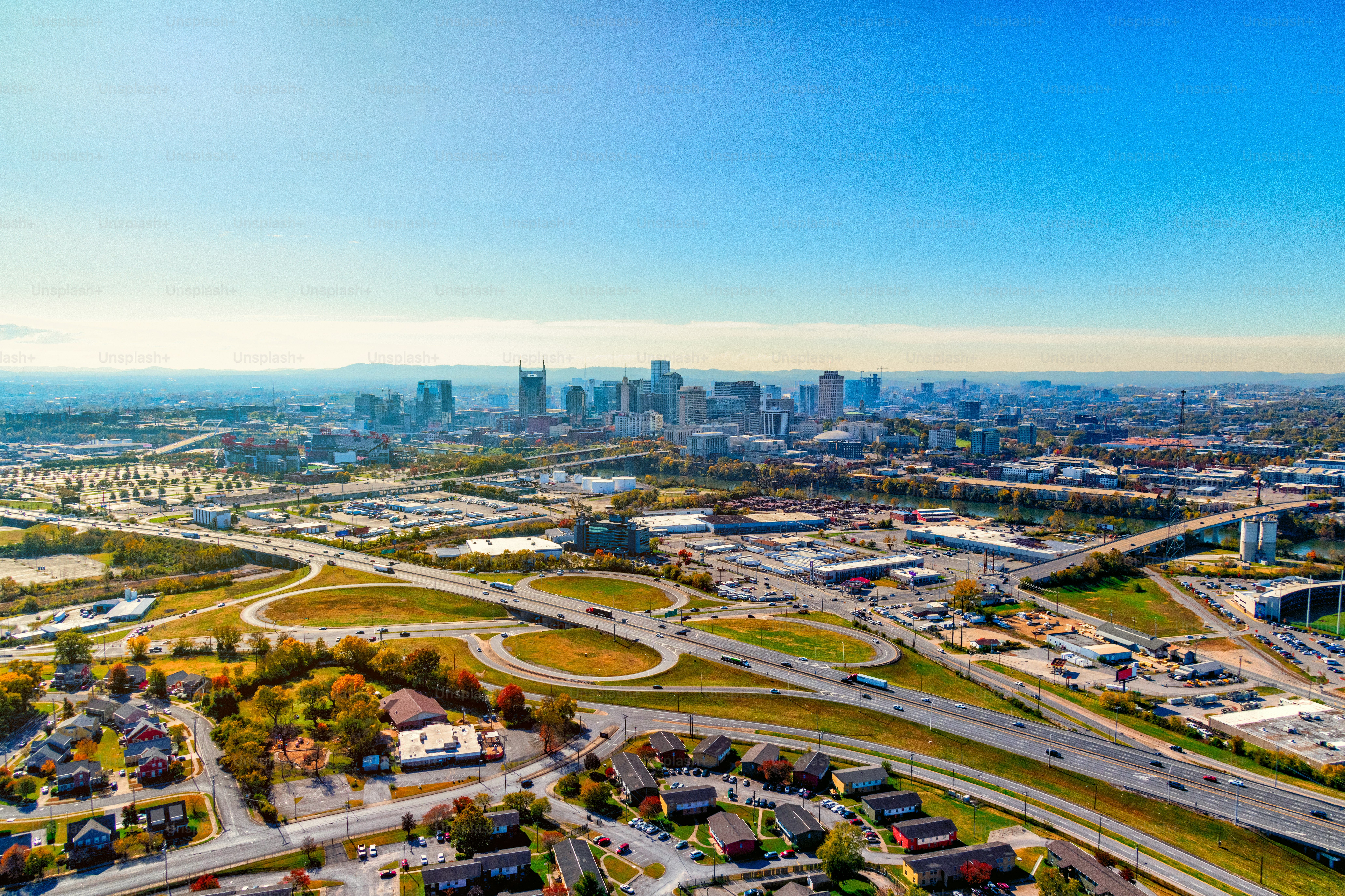 The skyline of beautiful Nashville, Tennessee, known as "Music City ...