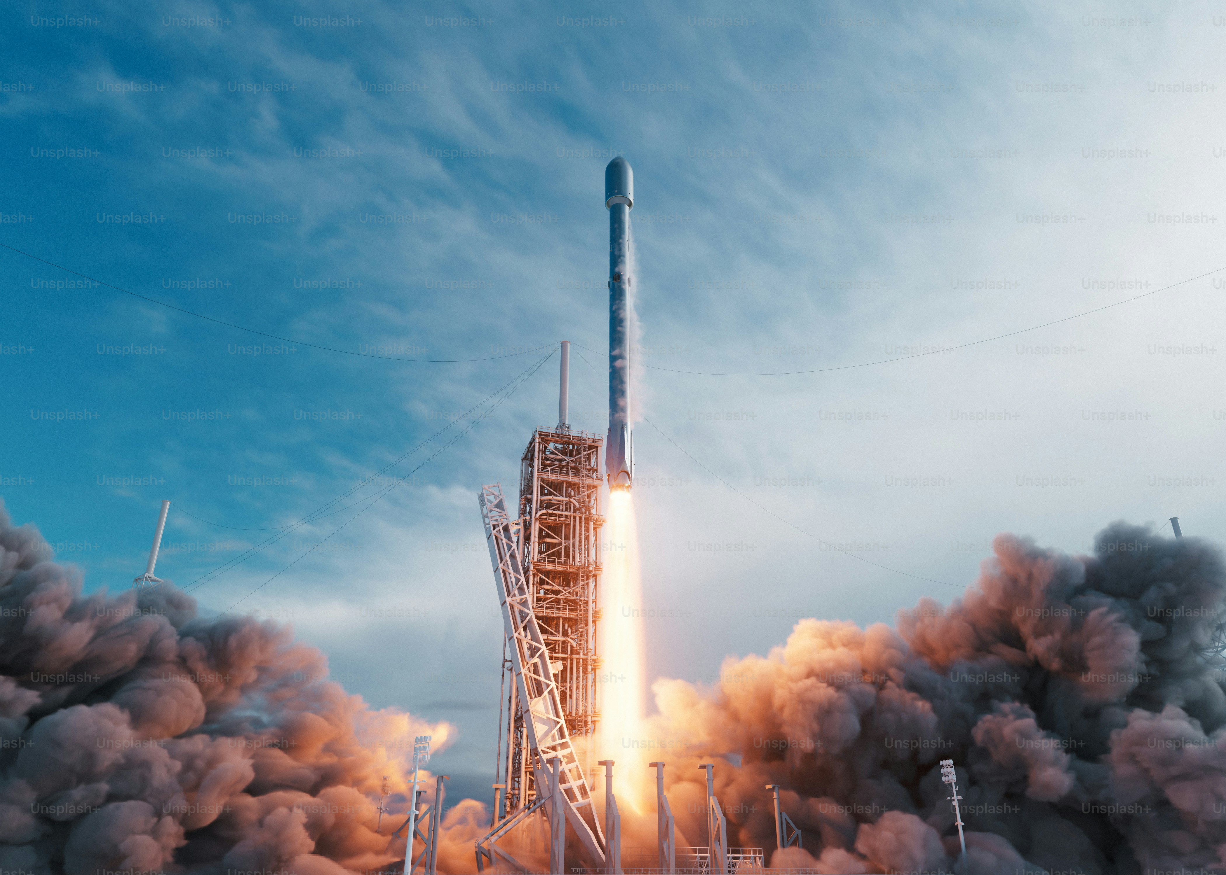 A rocket is being launched into the sky photo – 3d render Image on Unsplash