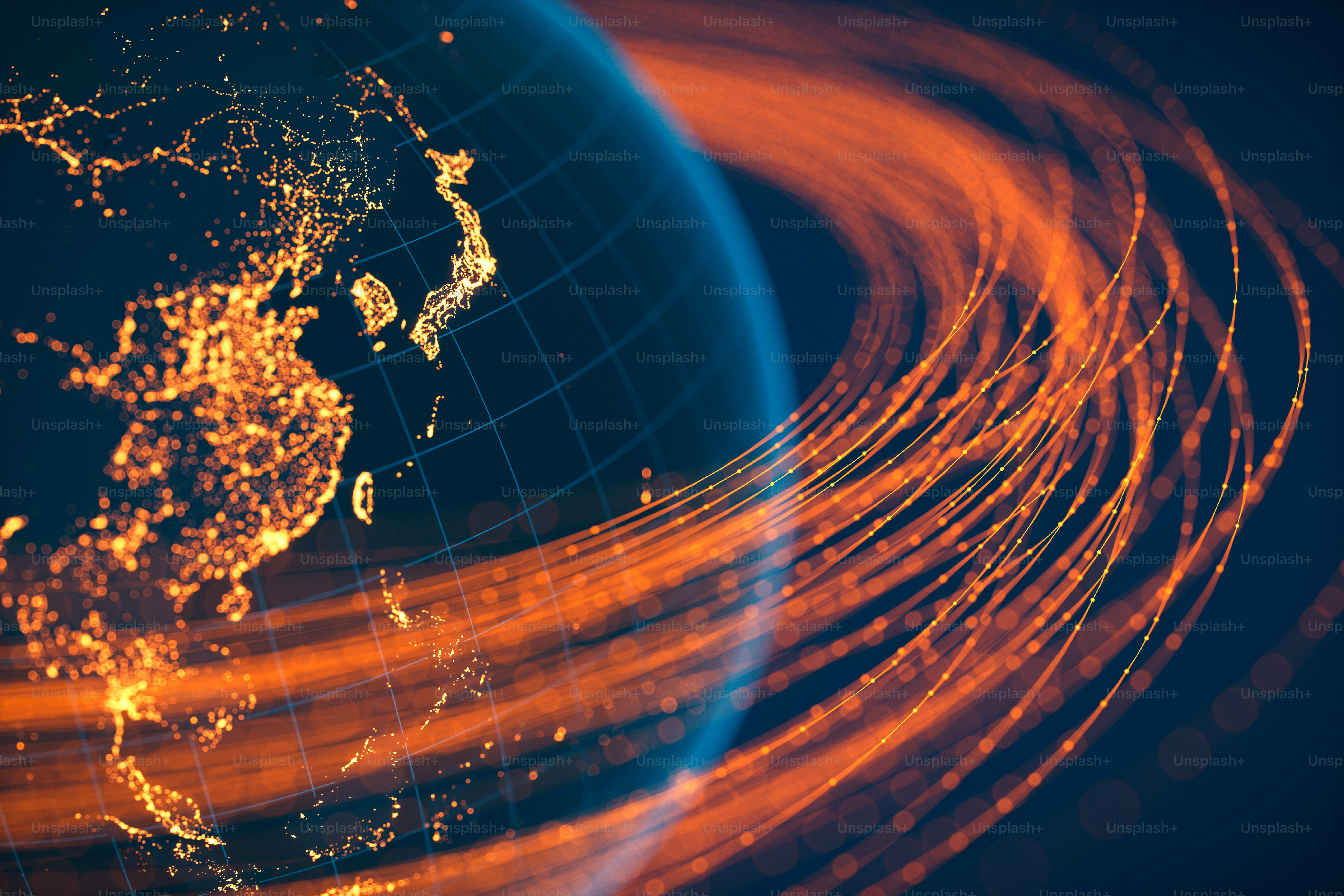 The flow of data across a connected world. (World Map Courtesy of NASA ...