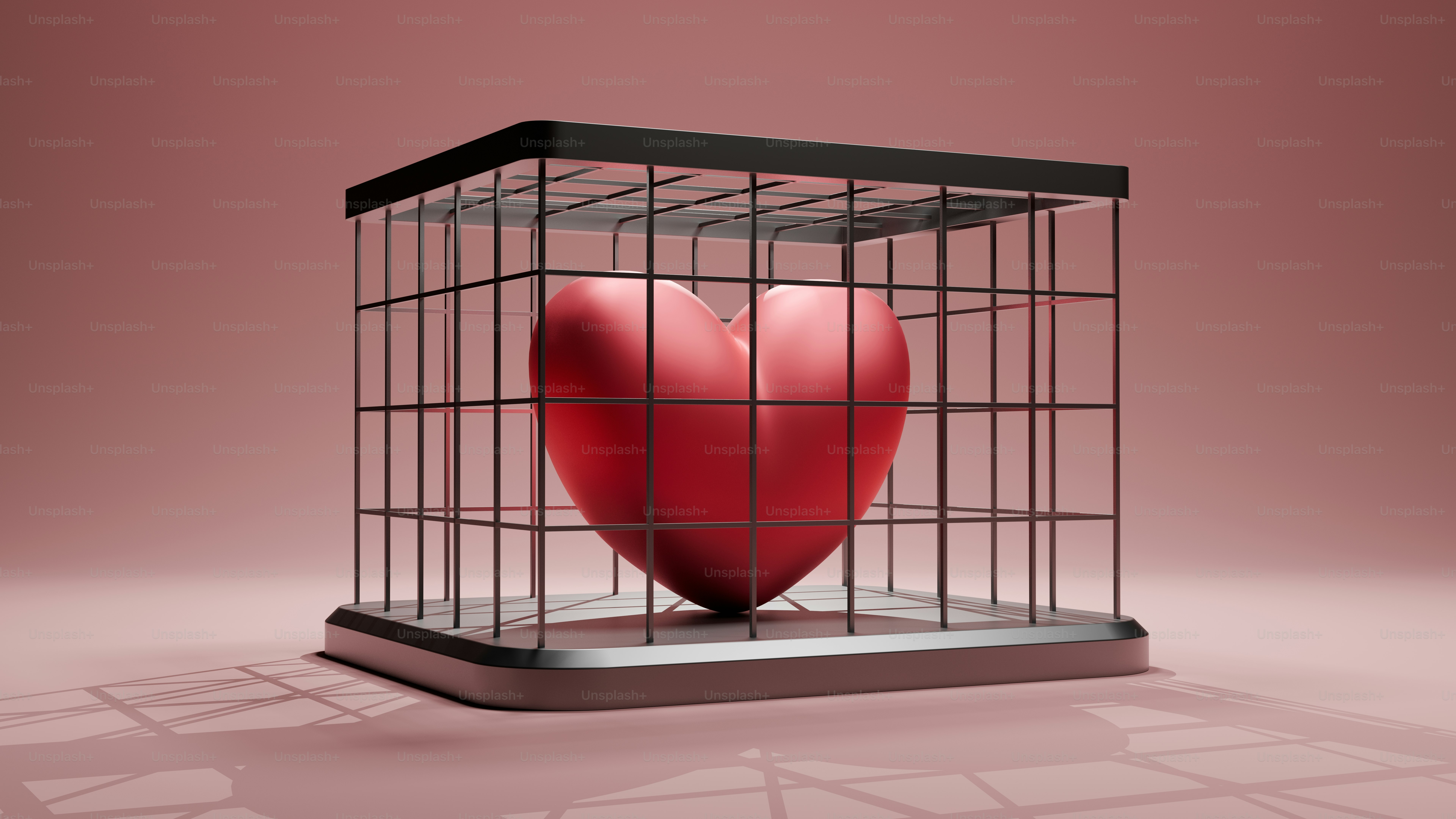 A cage with a red heart in it photo – Anti-valentines Image on Unsplash