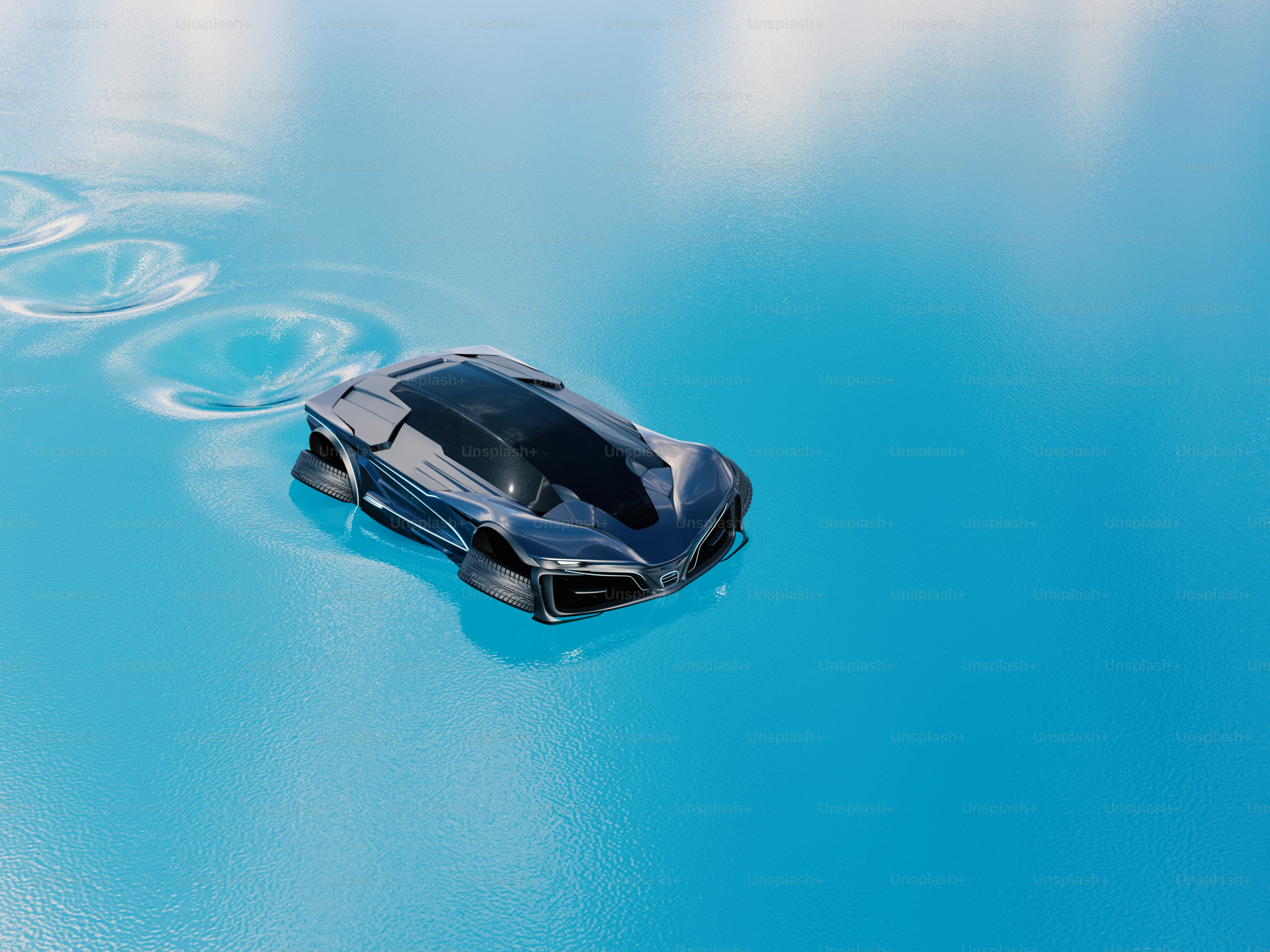 A toy car is floating in a pool of water photo – Land Image on Unsplash
