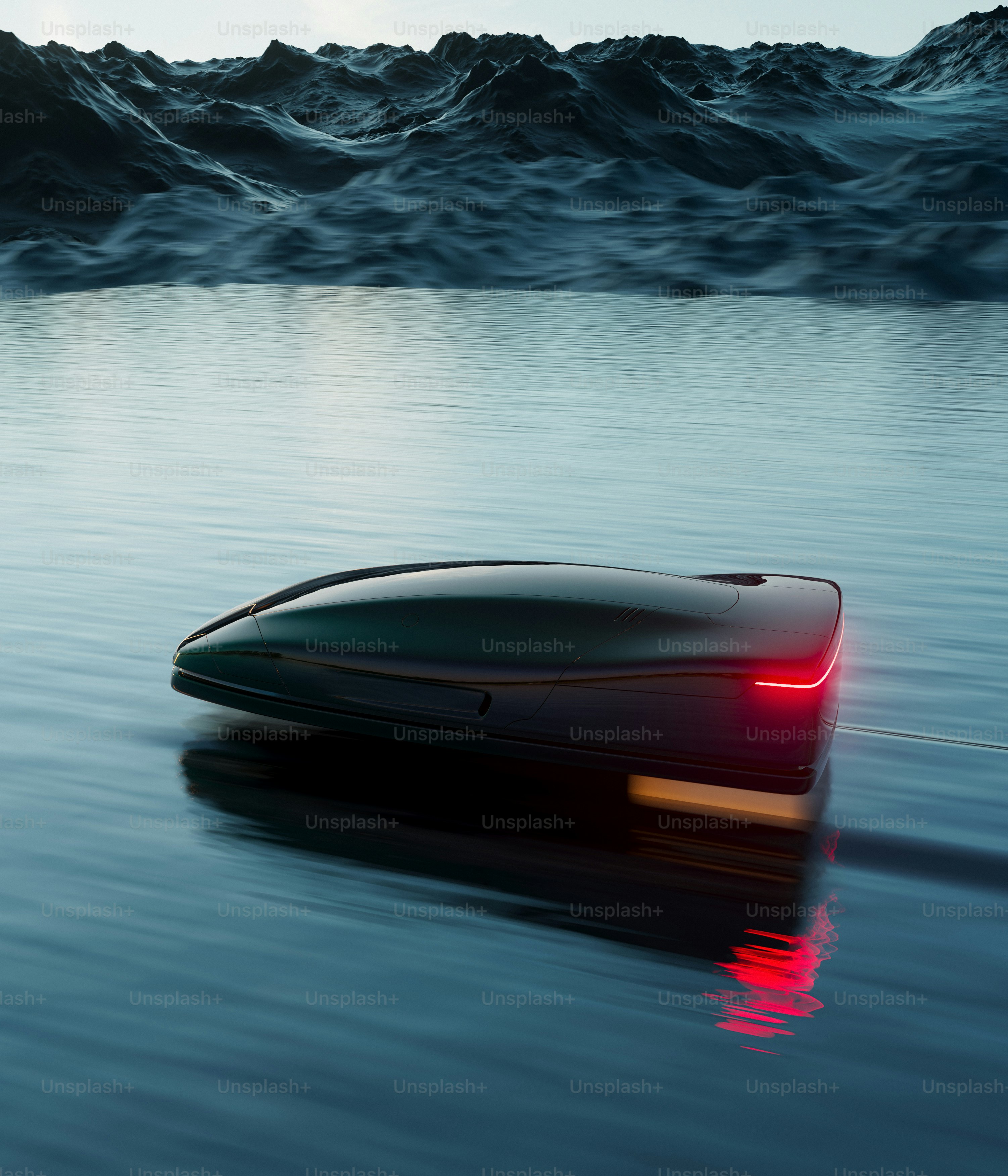 A white car driving on a wet road photo – Driving on water Image on ...