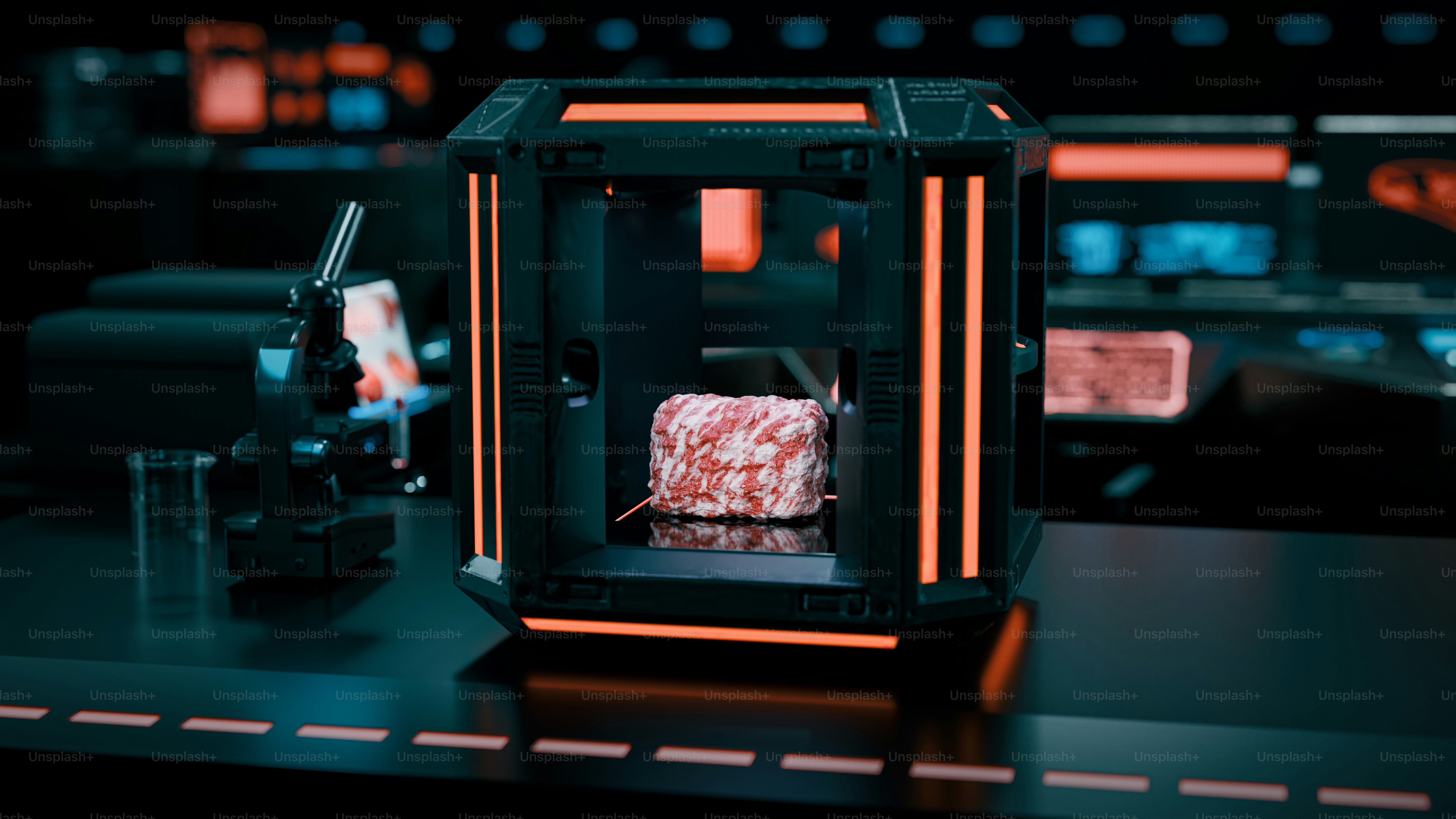 A 3D printer sitting on top of a table photo – 3d render Image on Unsplash