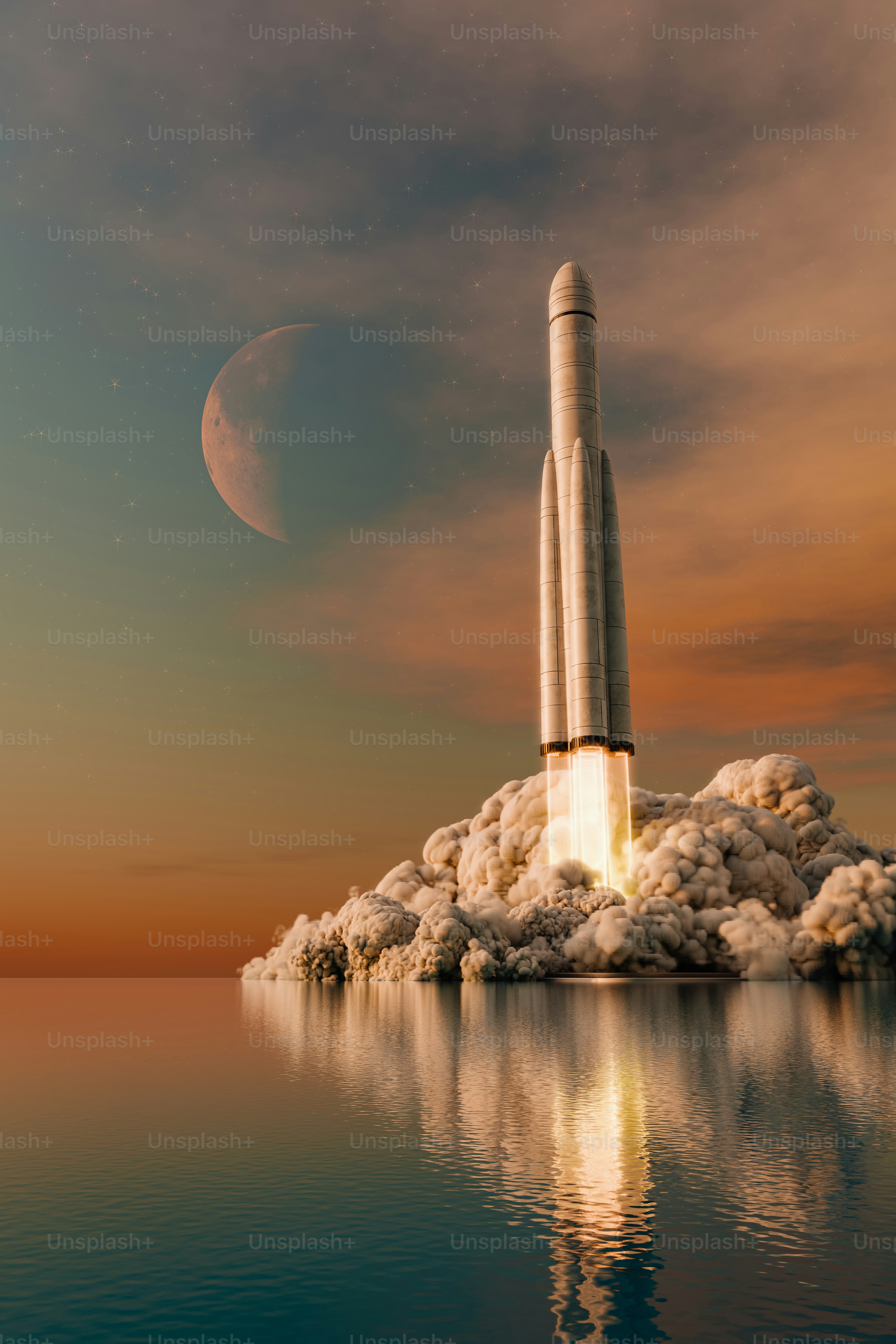 A rocket taking off into the sky photo – Wallpaper Image on Unsplash