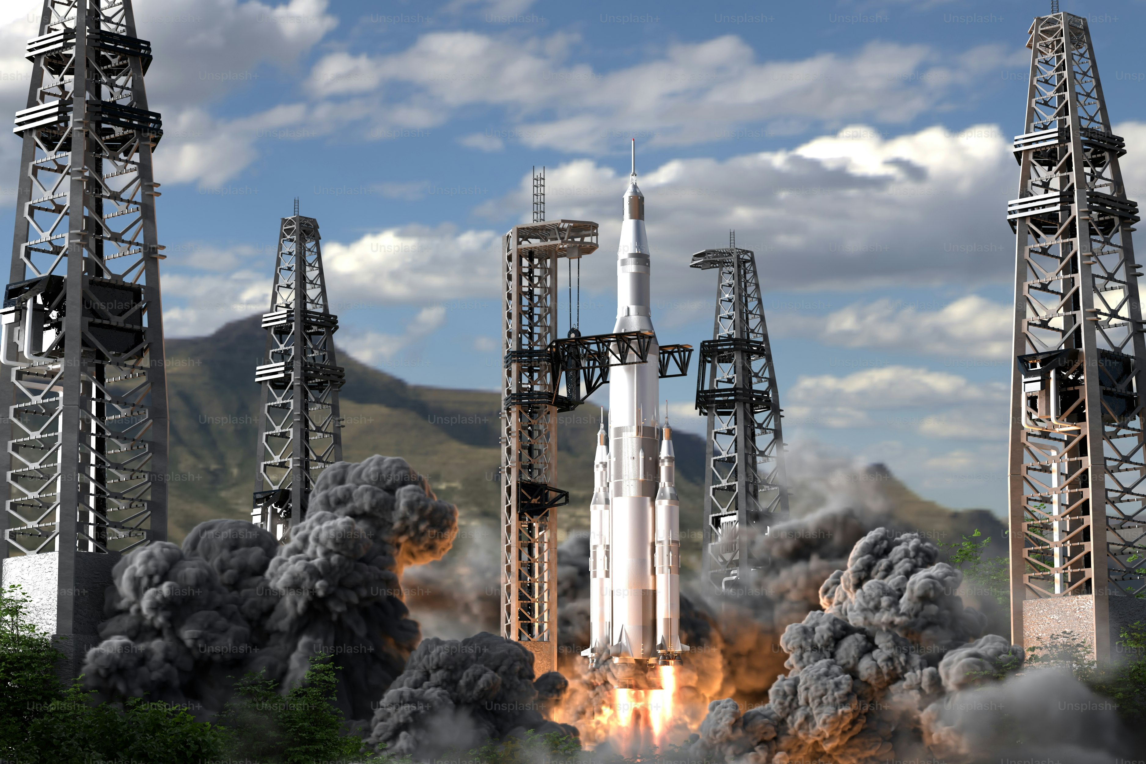 A bunch of rockets that are in the air photo – Rocket Image on Unsplash