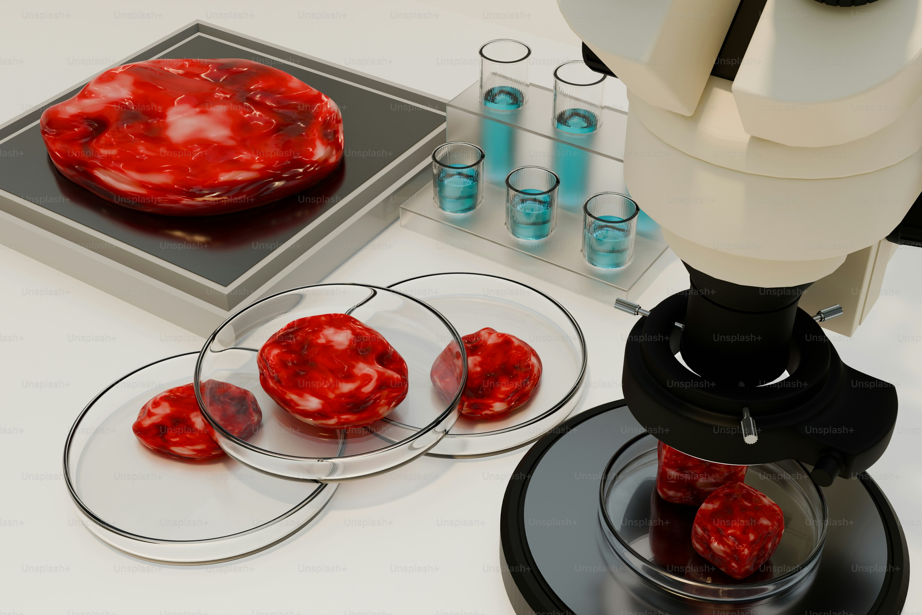 A red substance is being made in a laboratory photo – 3d Image on Unsplash