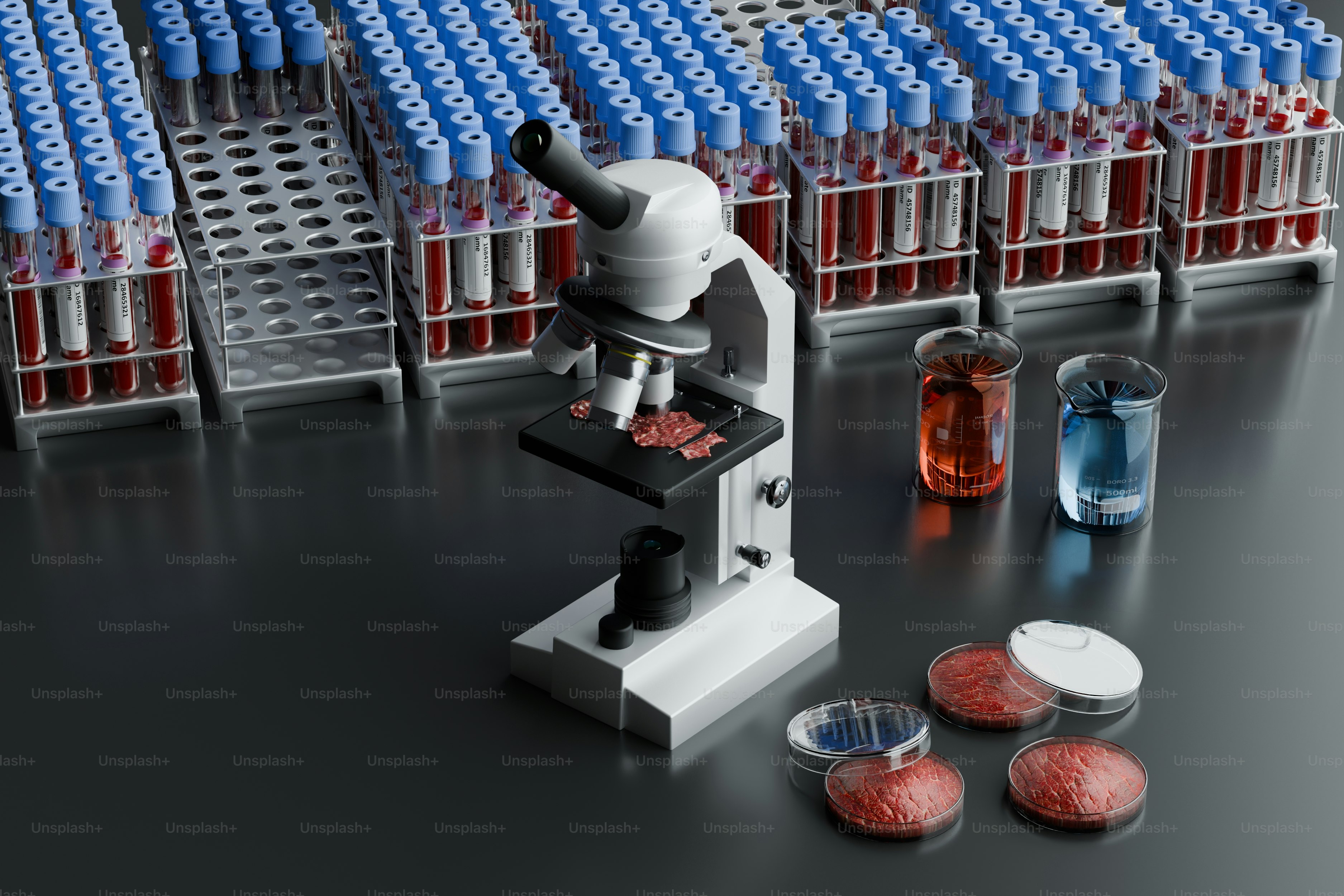 A microscope and some pills on a table photo – Design Image on Unsplash