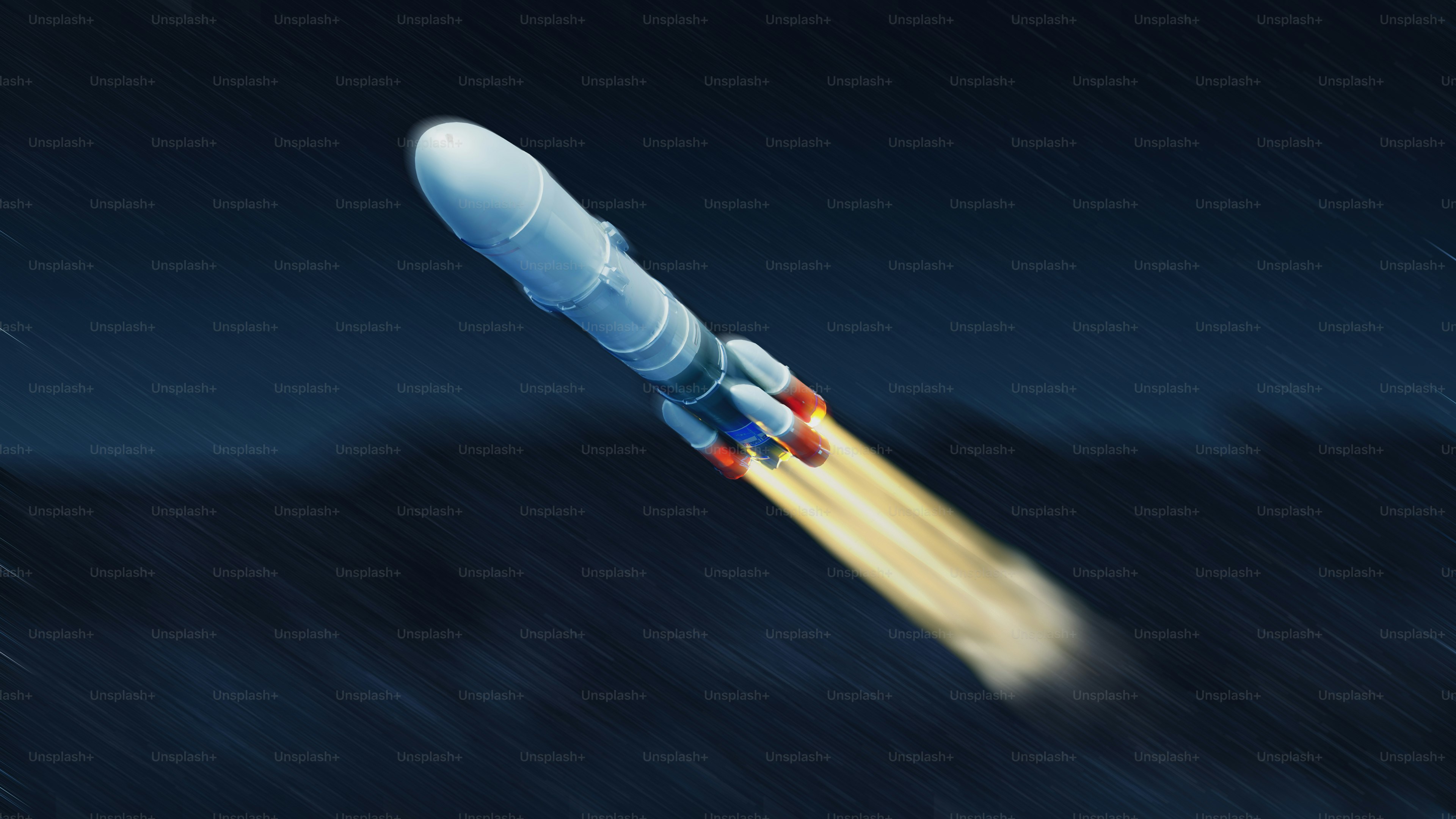 An artist's rendering of a rocket launching into space photo – Rocket ...