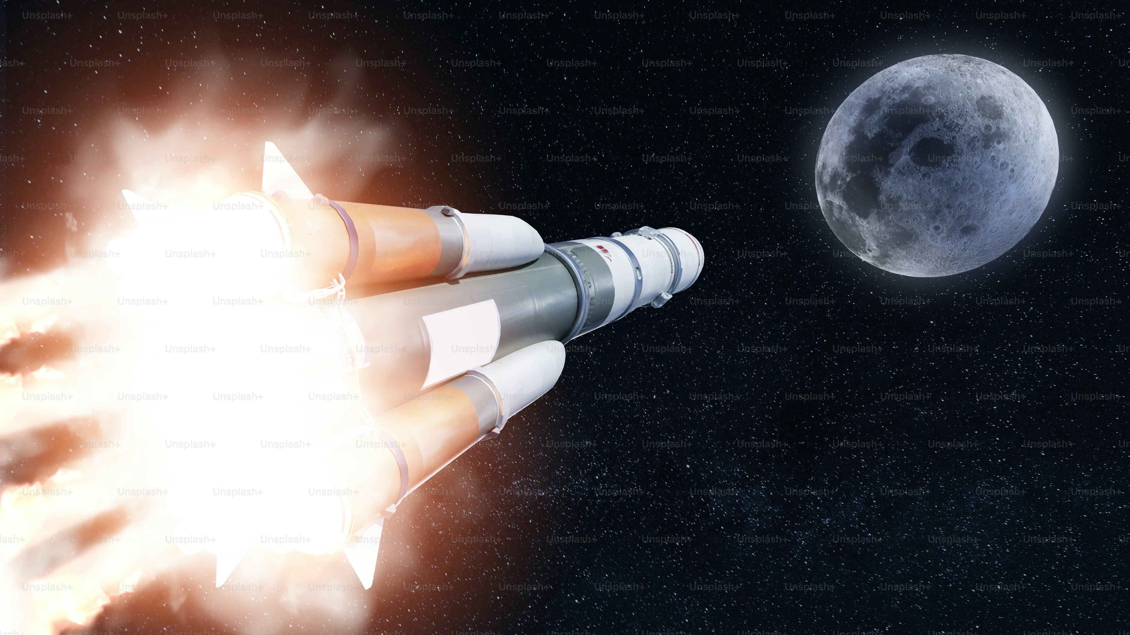 An artist's rendering of a rocket launching into space photo – Rocket ...