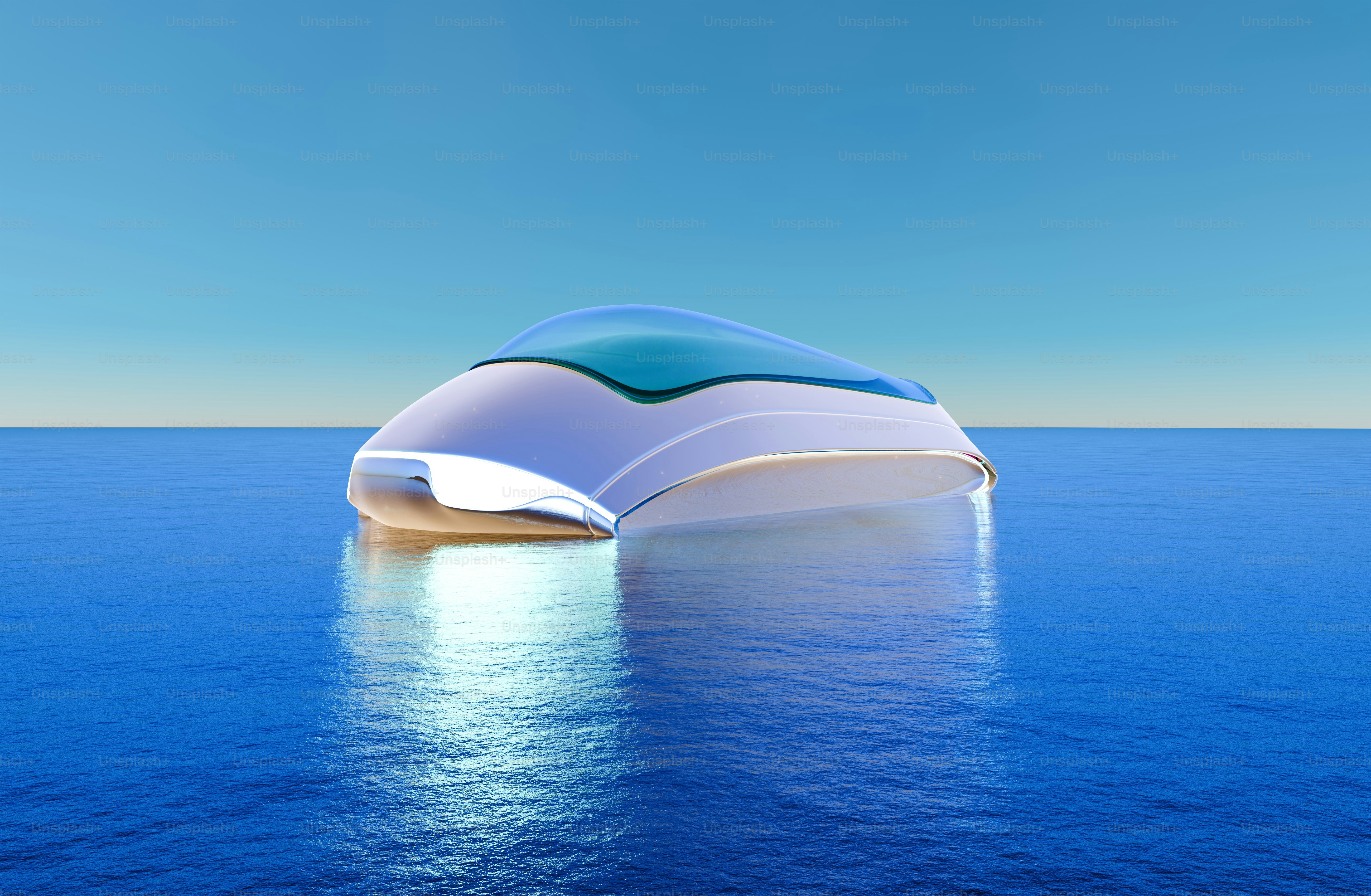 A large object floating on top of a body of water photo – Water vehicle ...