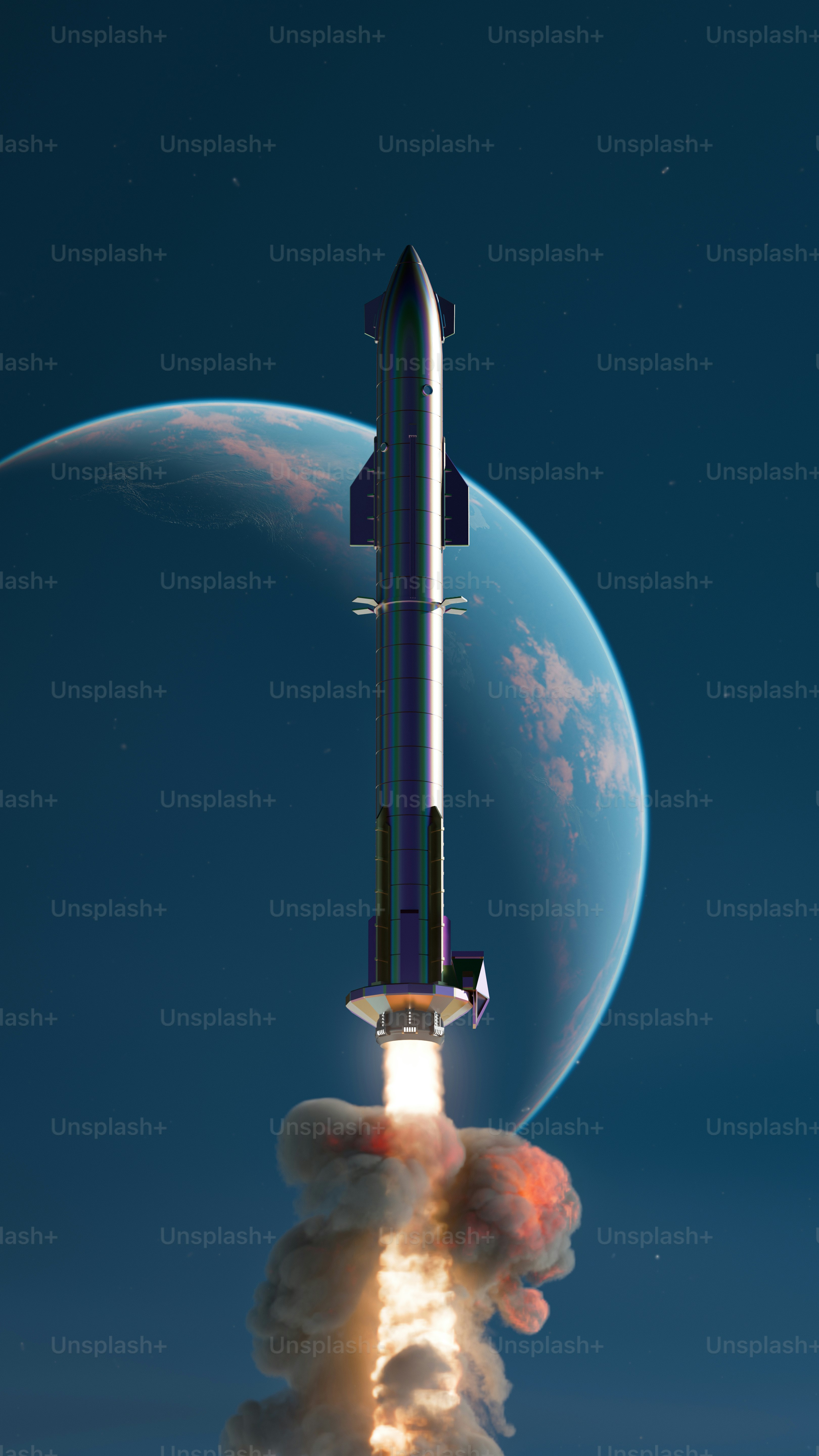 A rocket with a lot of smoke coming out of it photo – Rocket Image on ...