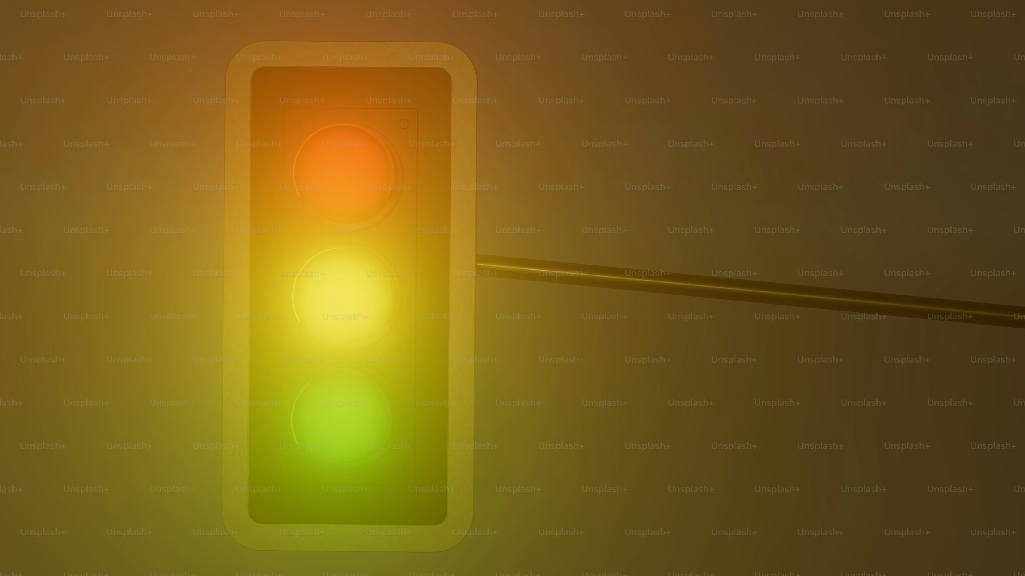 A yellow and green traffic light on a pole photo – Abstract Image on ...