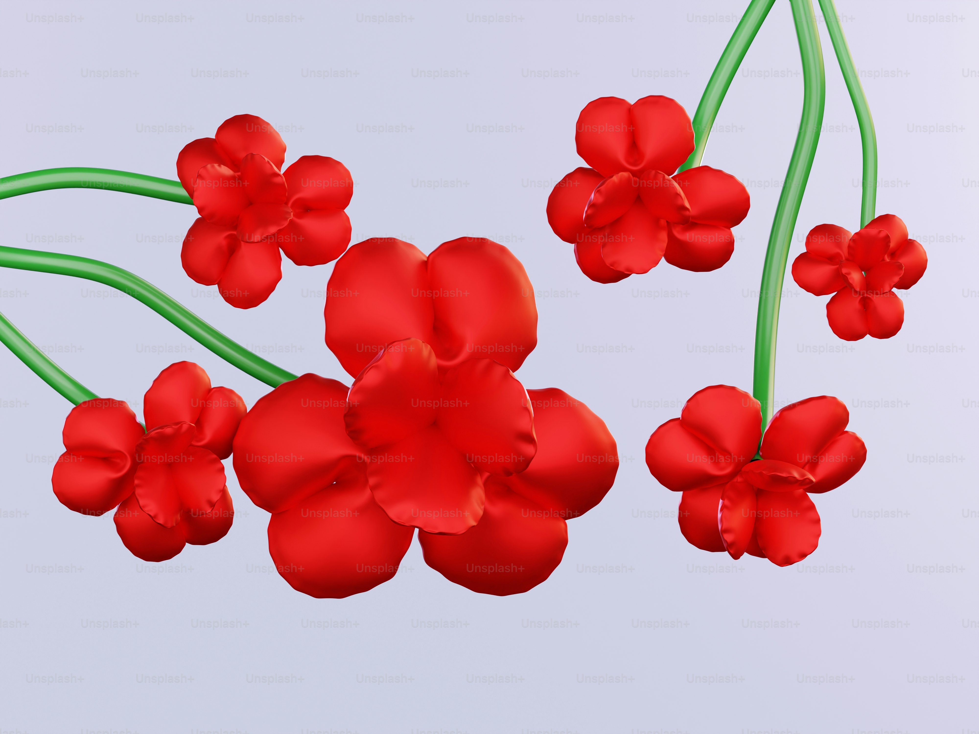 A bunch of red flowers floating in the air photo – Unnatural botanicals ...