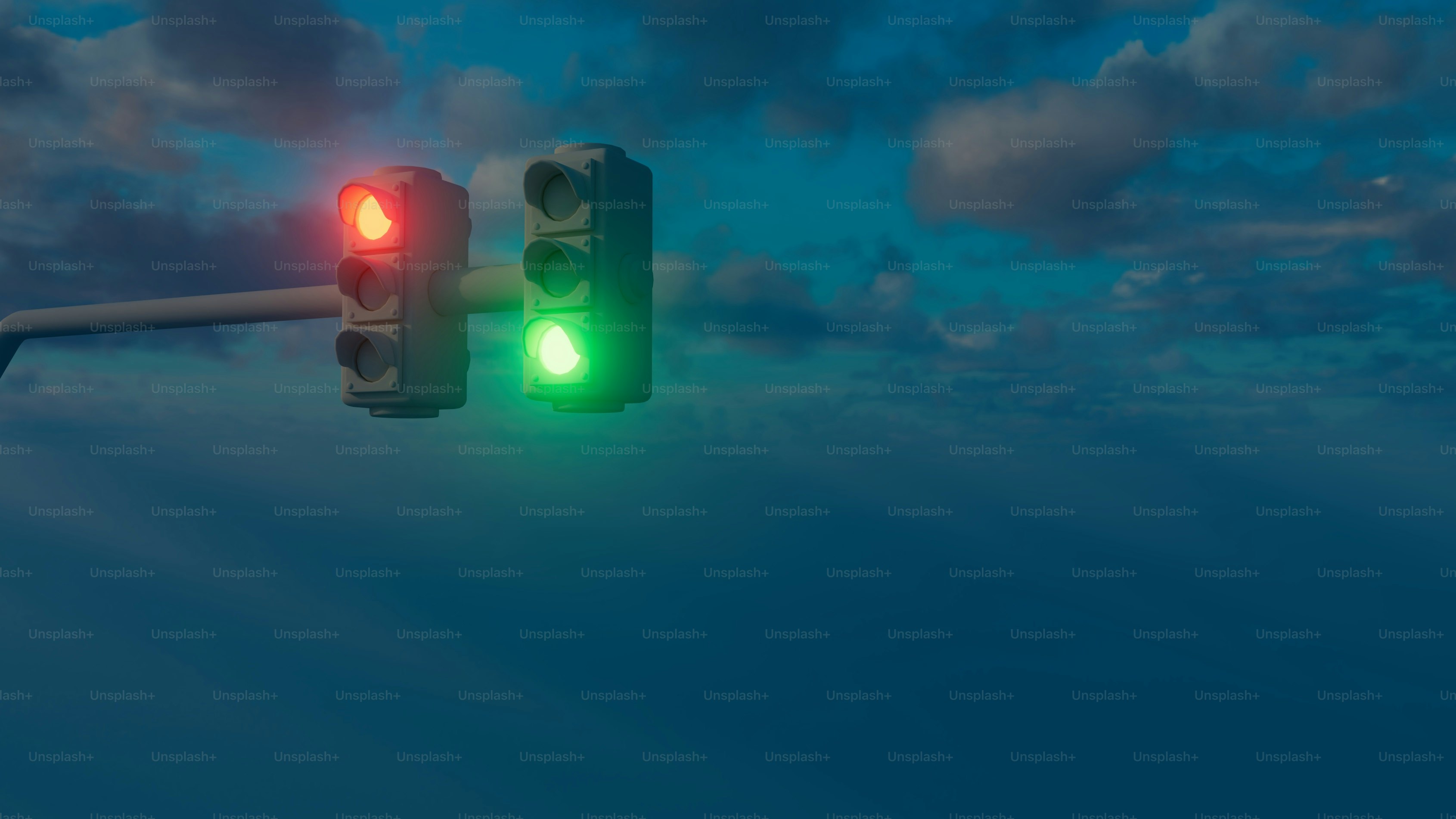 A traffic light that is green and red photo – 3d render Image on Unsplash