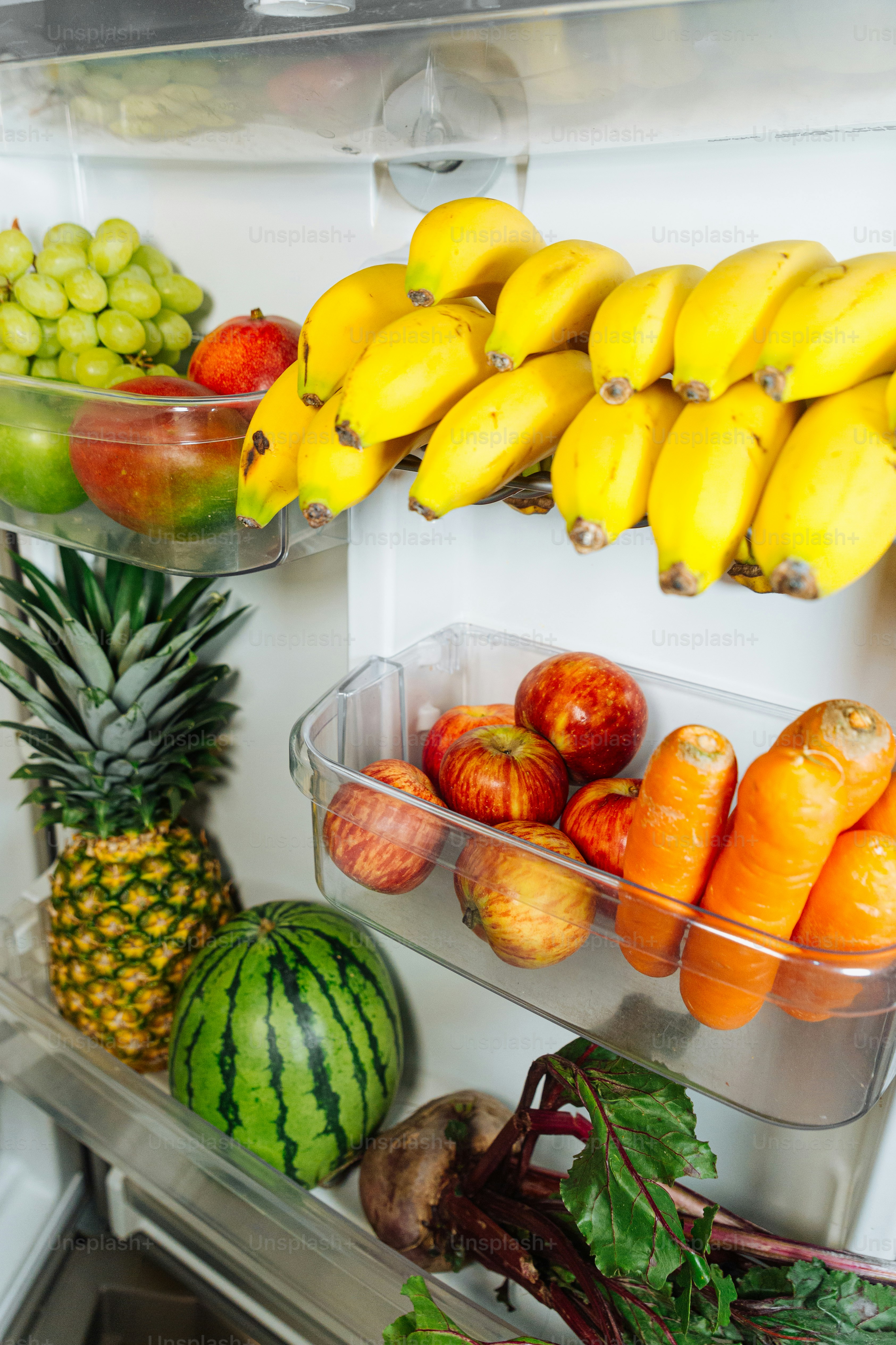 A refrigerator filled with lots of fresh fruits and vegetables photo ...
