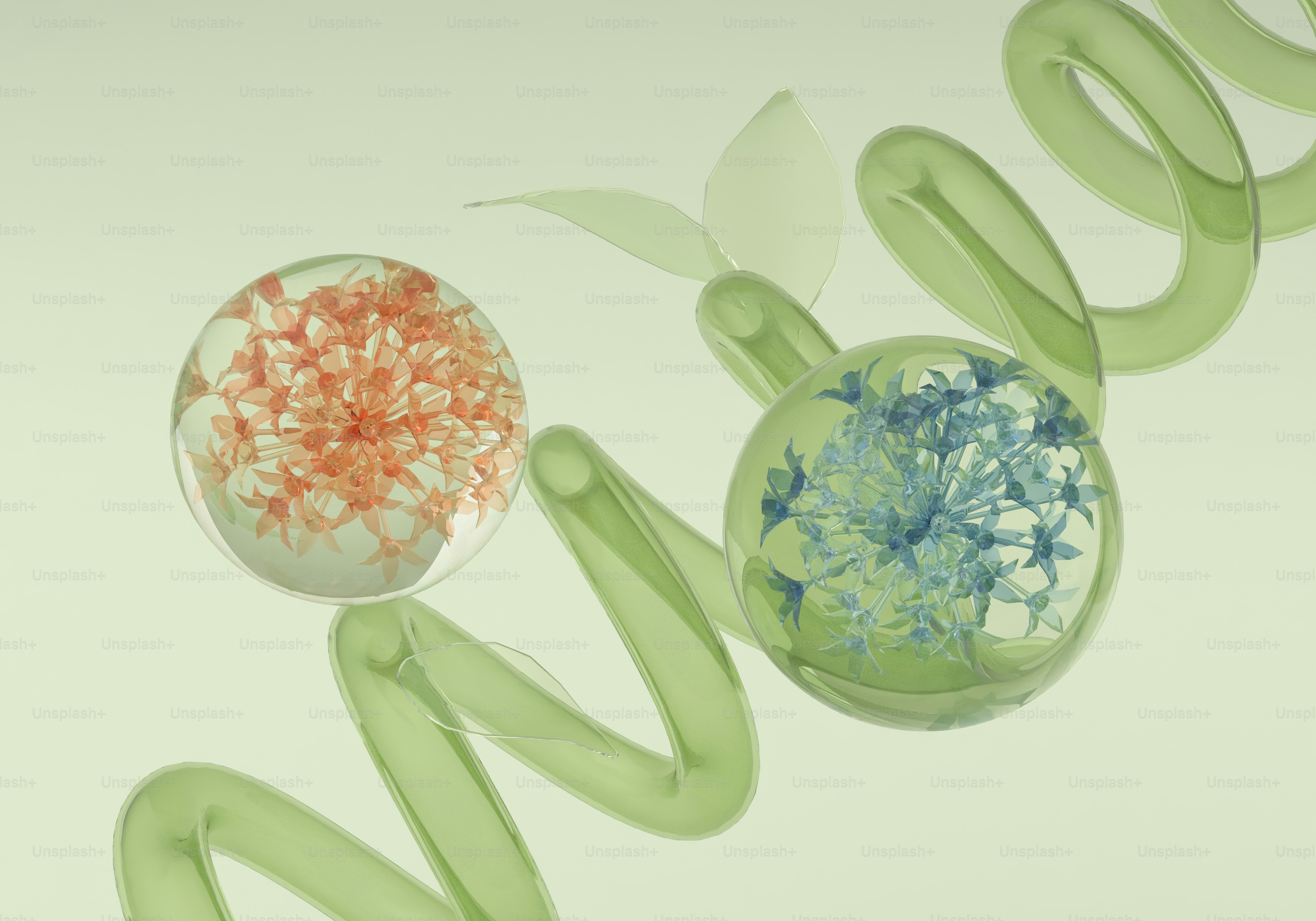 A close up of three different colored objects photo – Unnatural ...