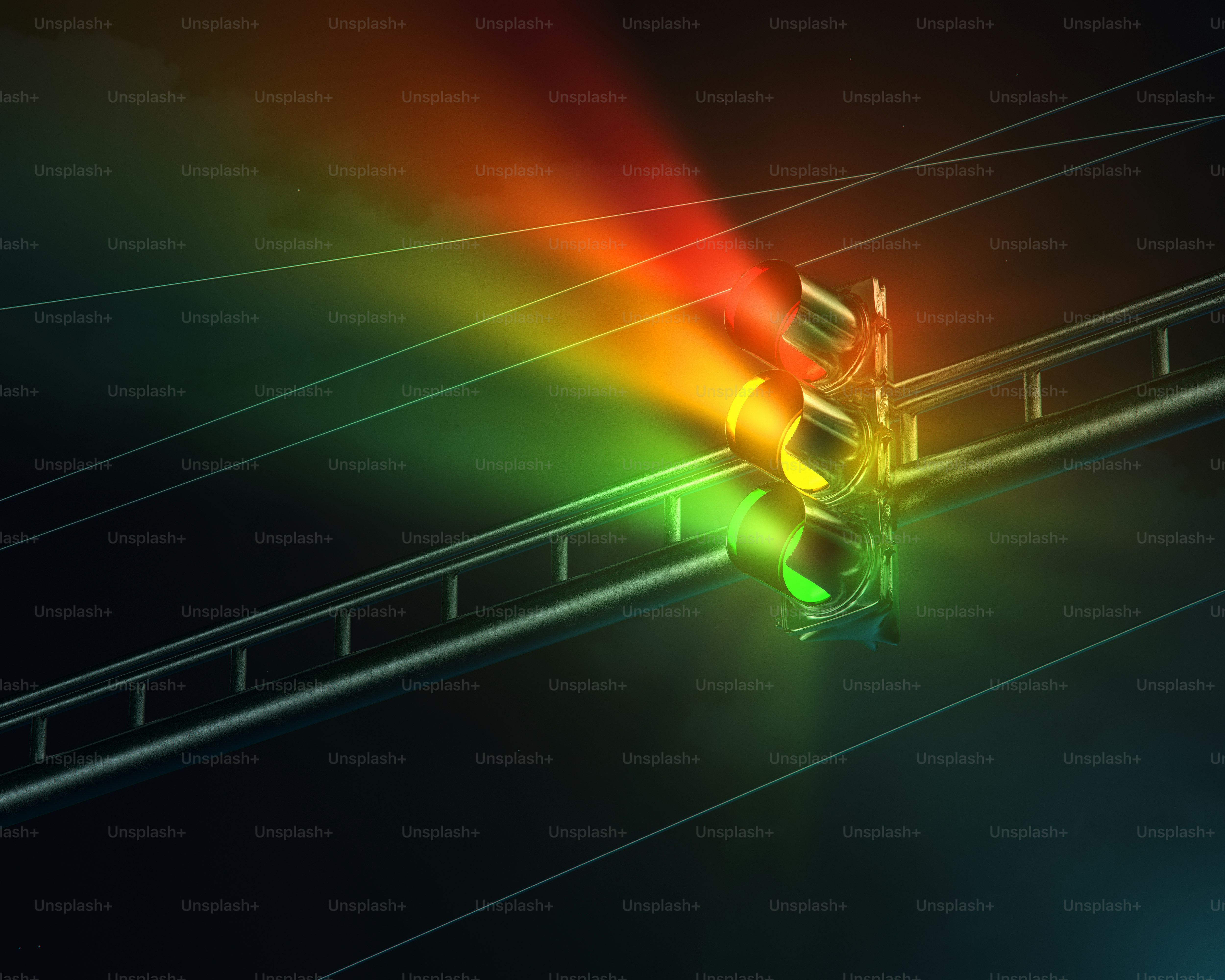 A rainbow colored object is shown in this image photo – Traffic lights ...