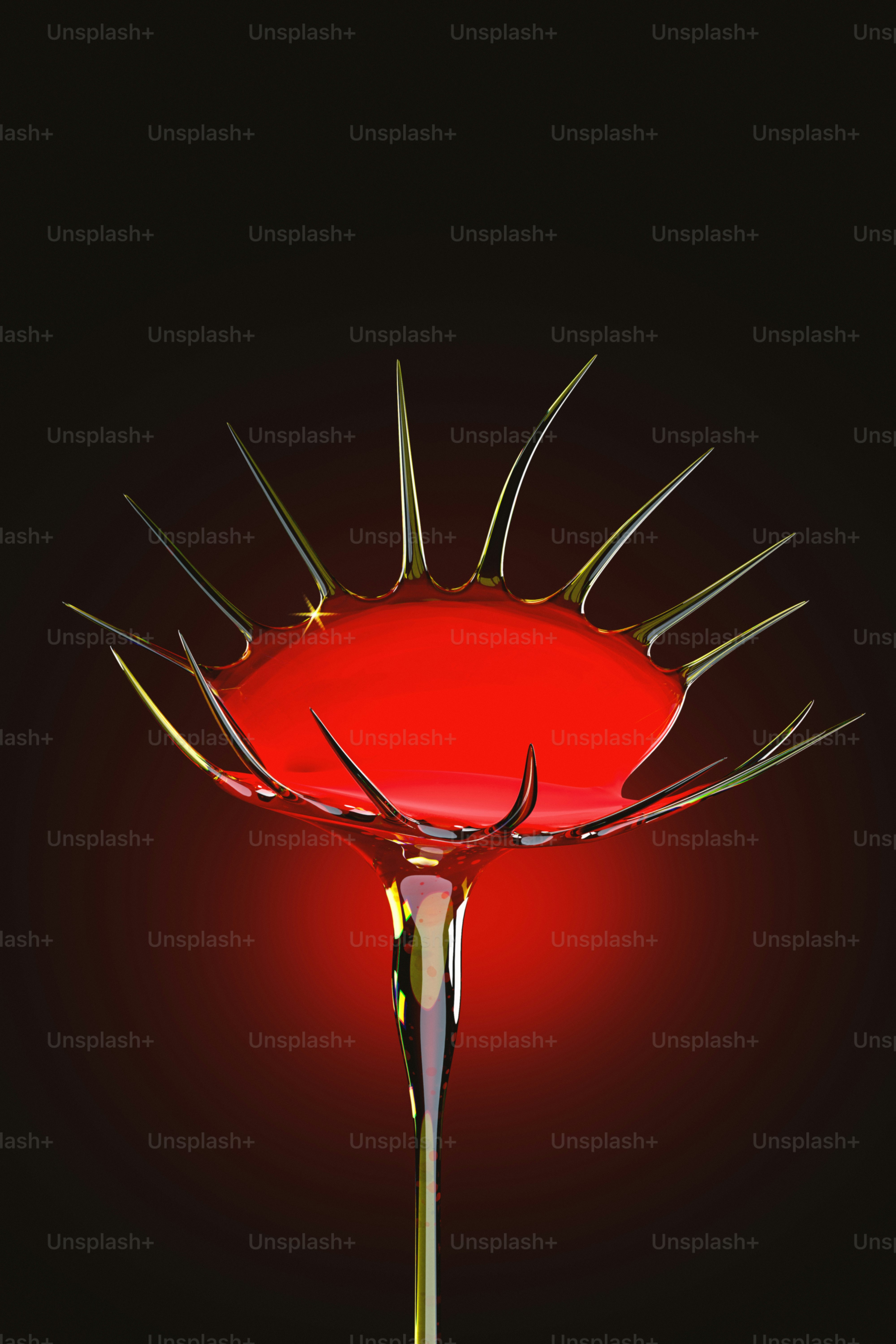 A red flower with spikes sticking out of it photo – Venus flytrap Image ...