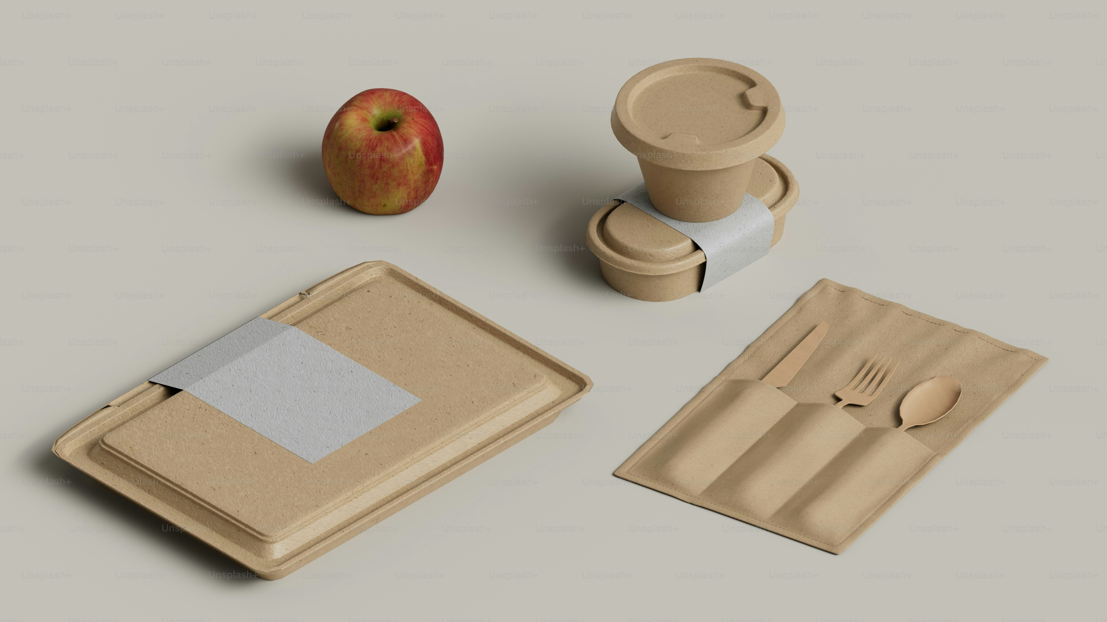 An apple, ear buds, and a package of ear buds photo – Paper texture ...