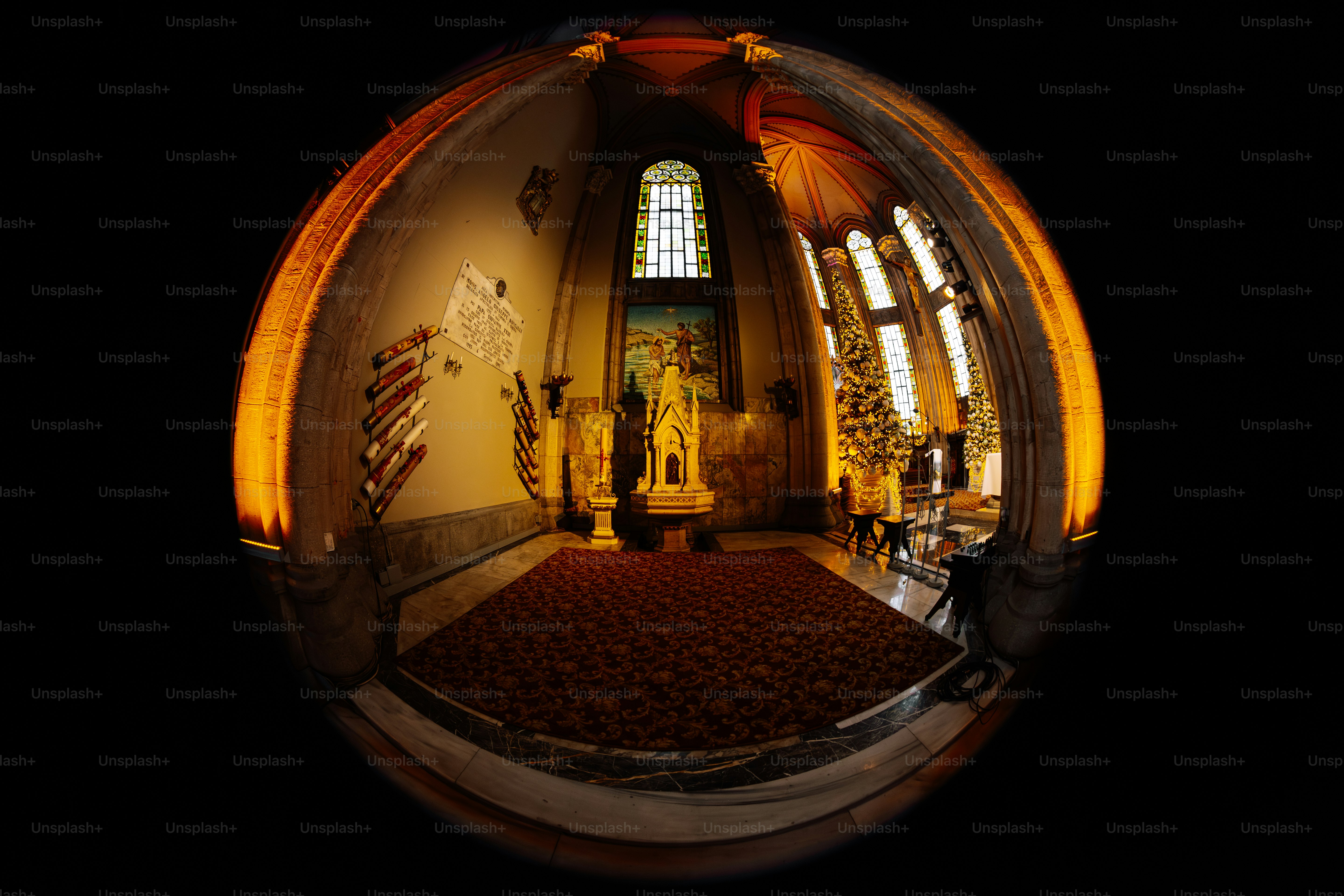A reflection of a church in a mirror photo – Fisheye lens Image on Unsplash