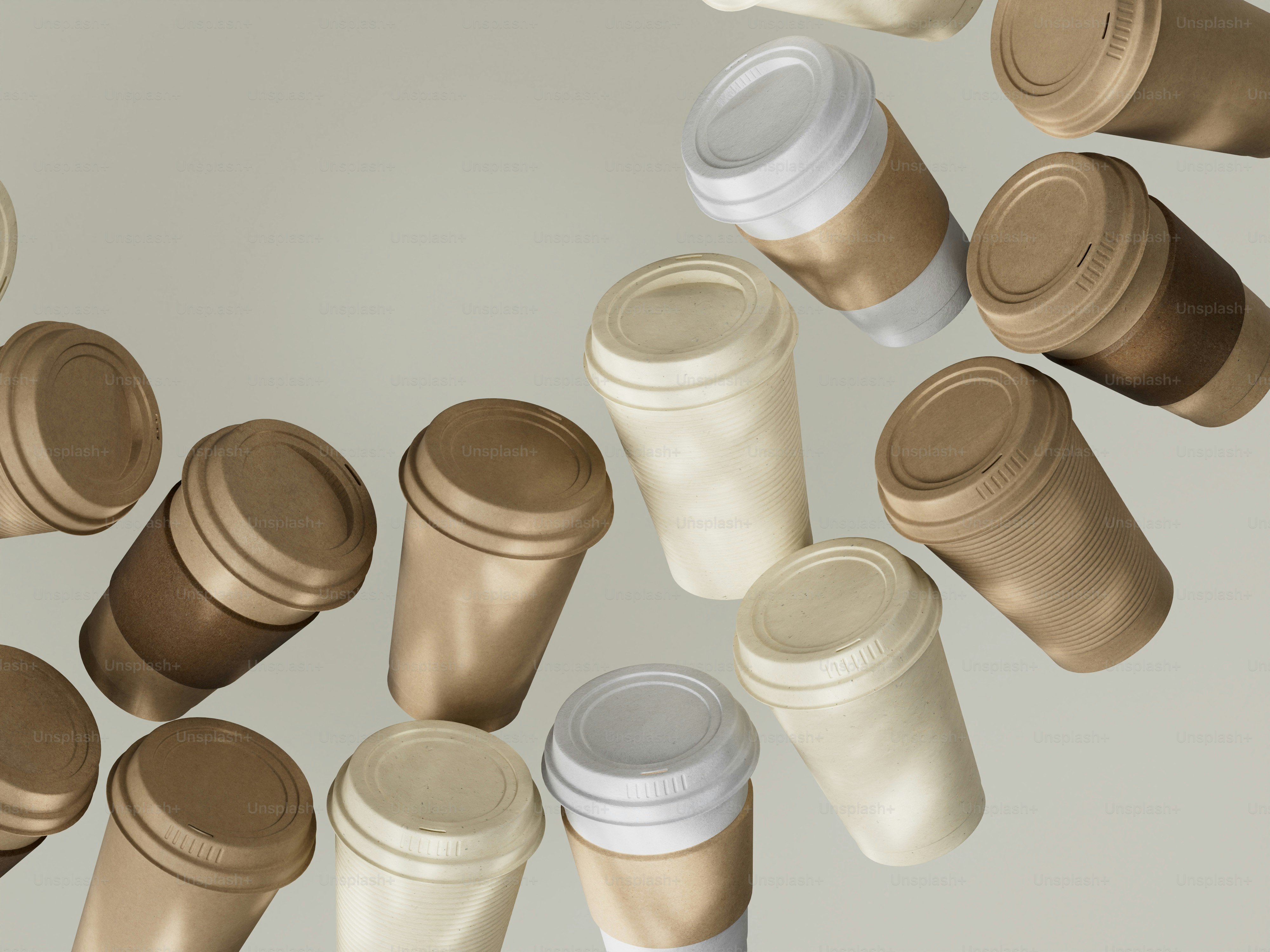 A group of coffee cups sitting on top of each other photo – Cups Image ...