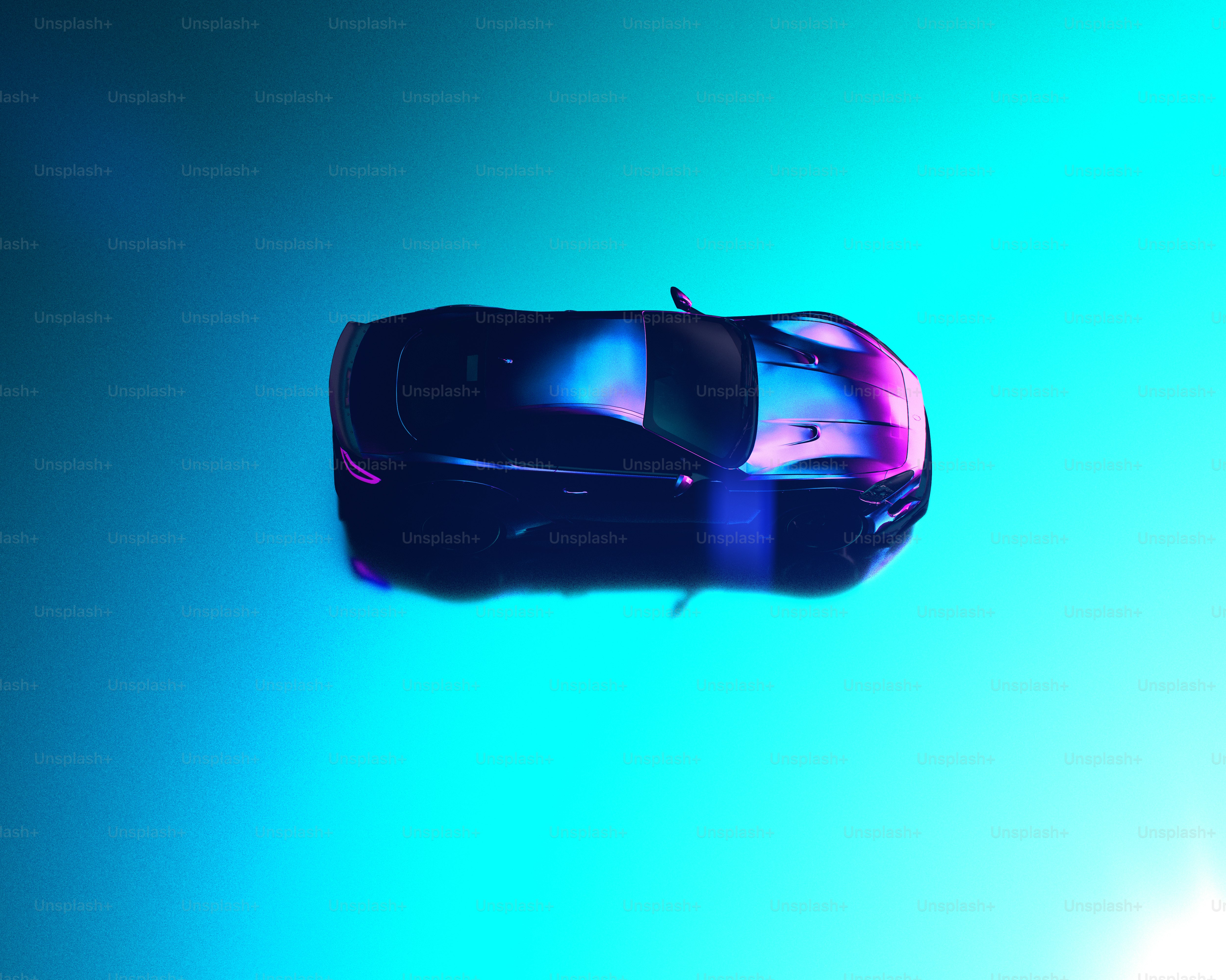 A car flying through the air with a bright blue sky behind it photo ...