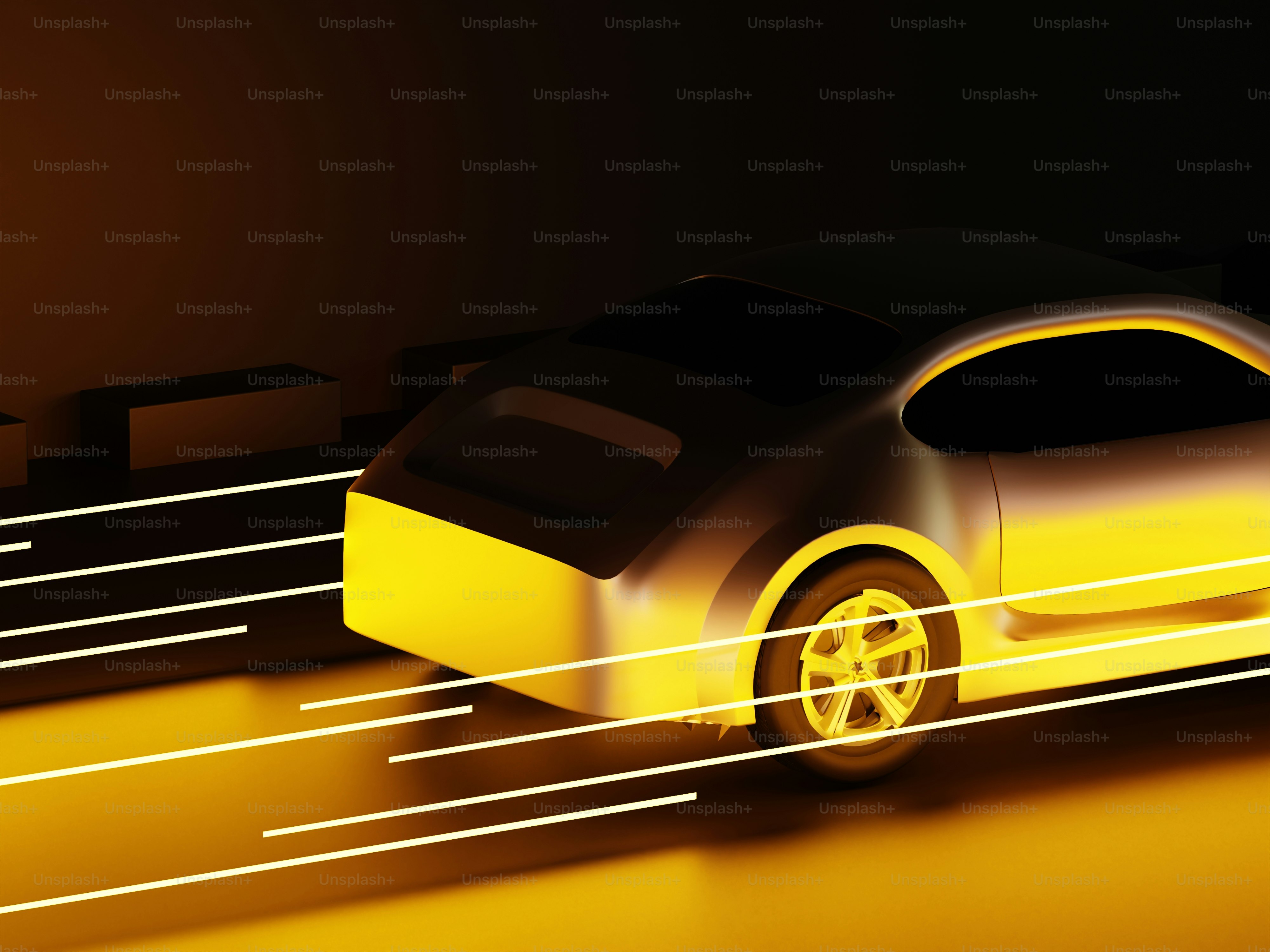 A car driving on a road with yellow lines photo – Car Image on Unsplash