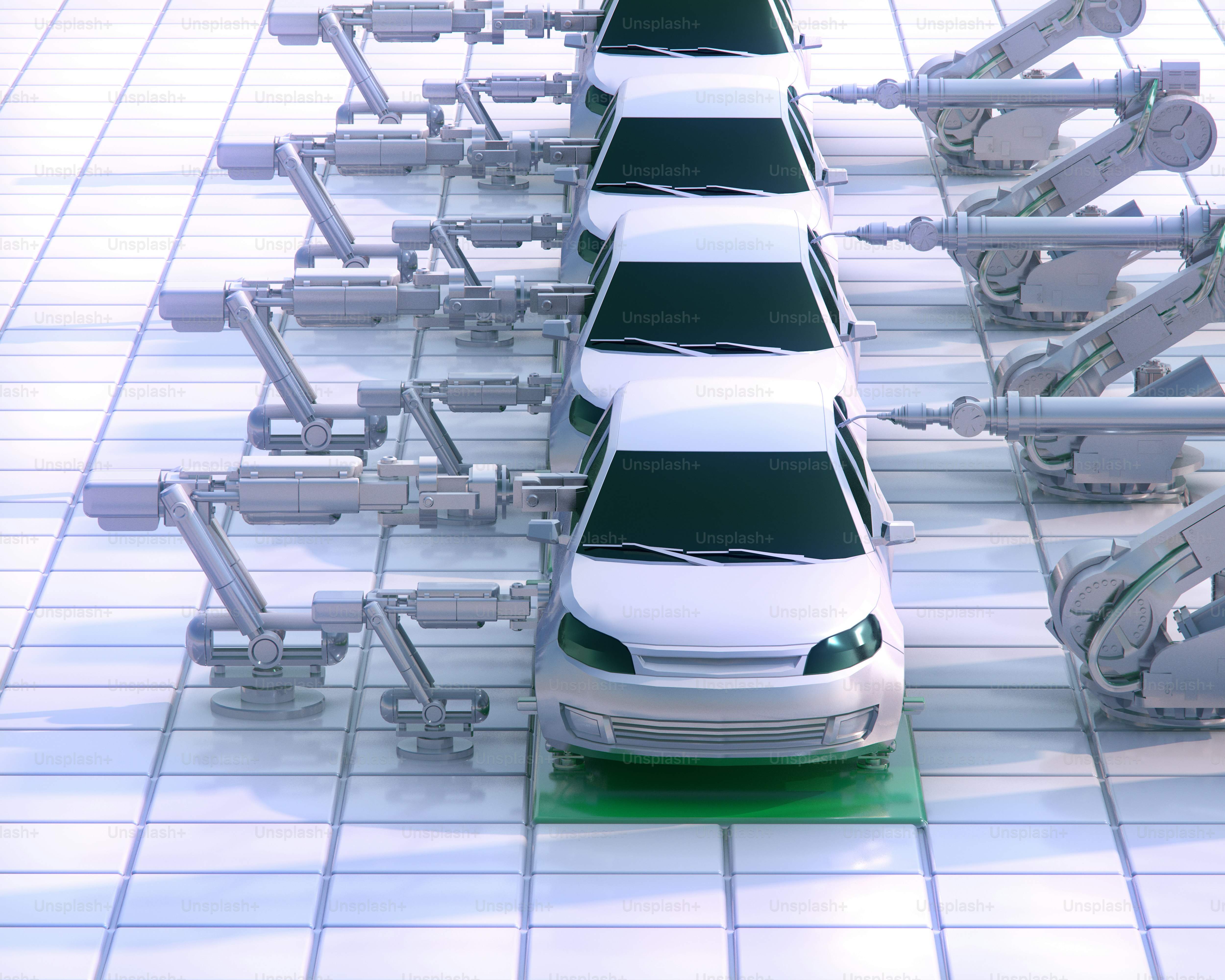 A row of cars sitting on top of a tiled floor photo – Car Image on Unsplash