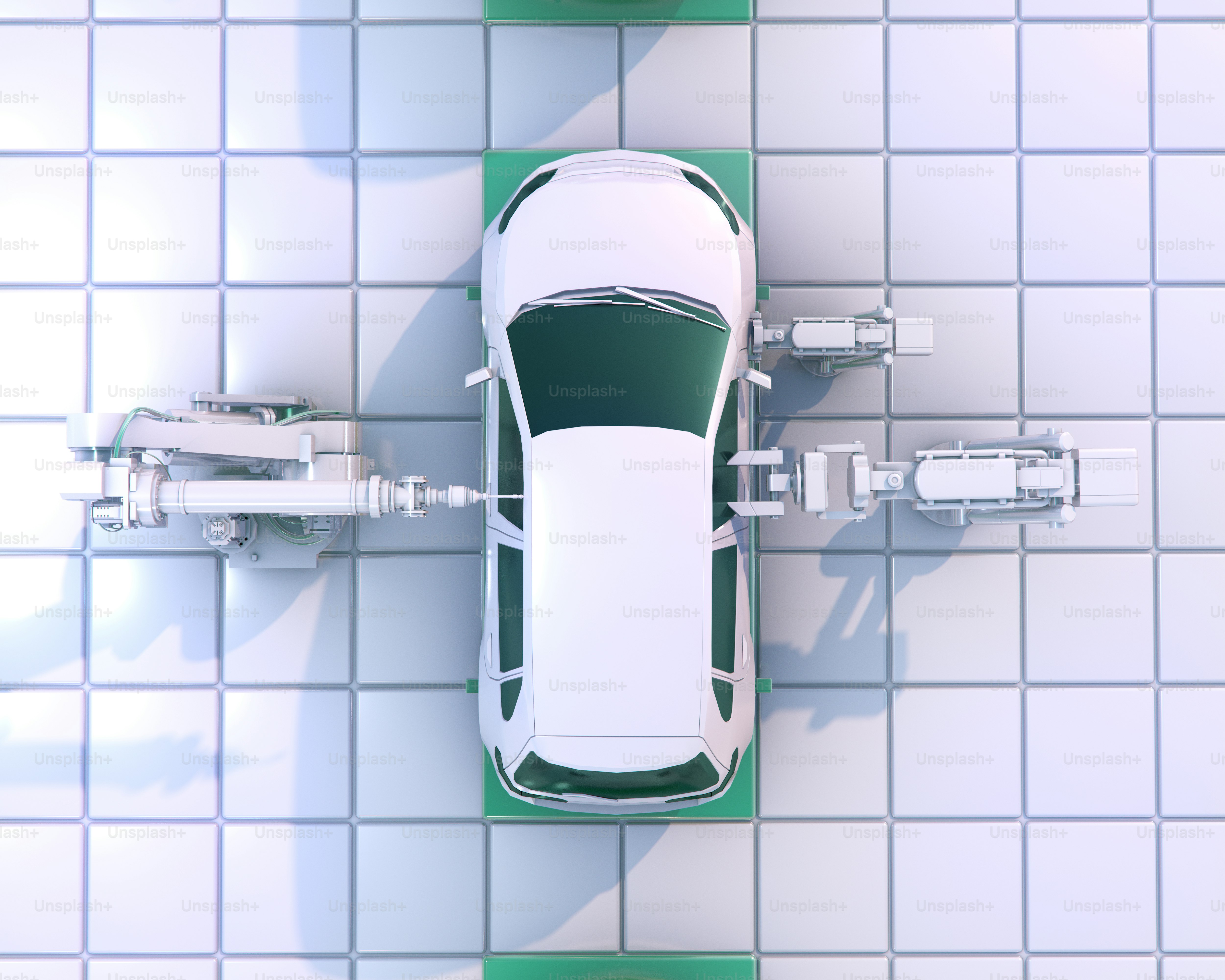 An overhead view of a green and white car photo – Car Image on Unsplash