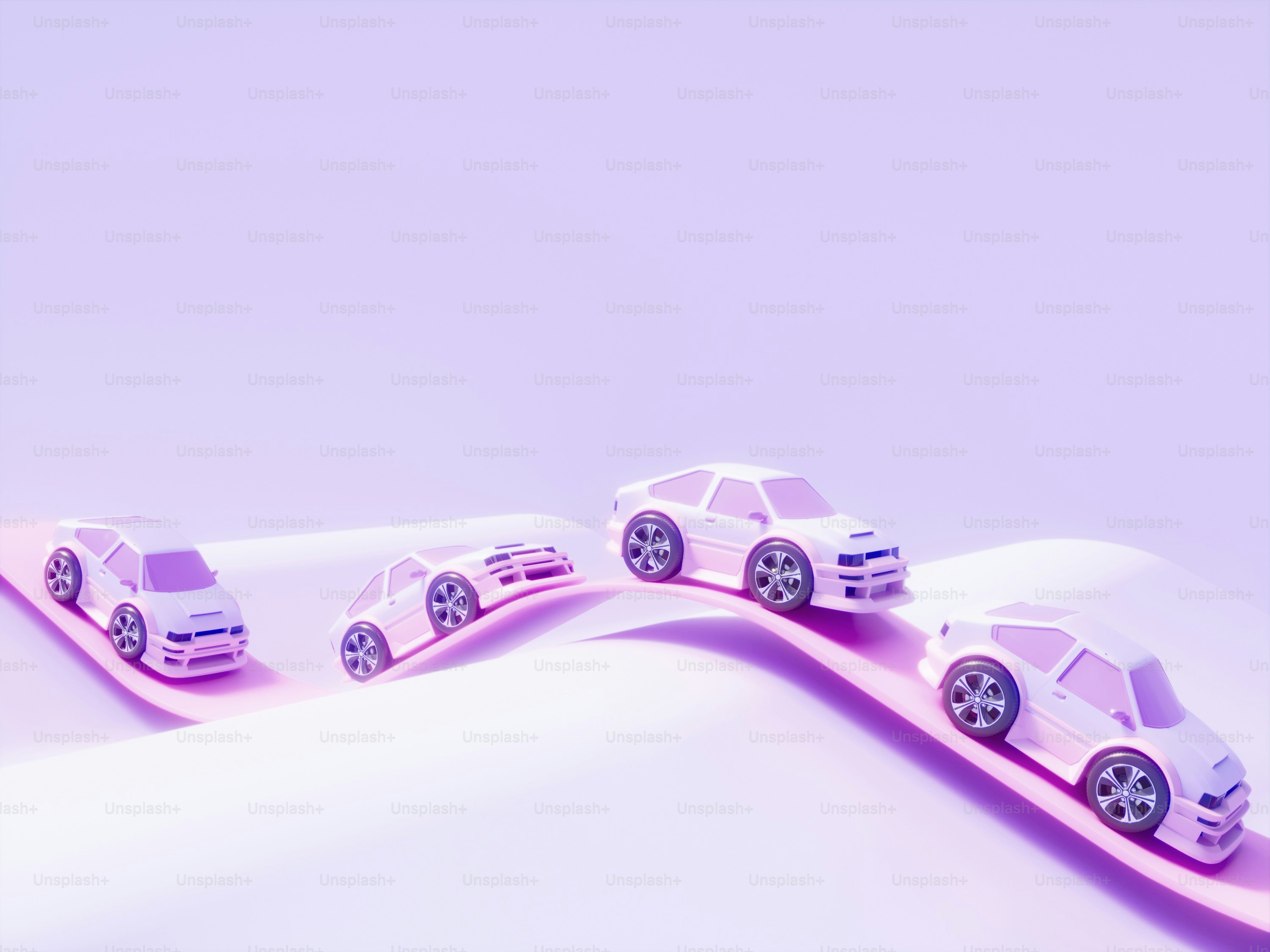 A group of toy cars on a pink track photo – Car Image on Unsplash