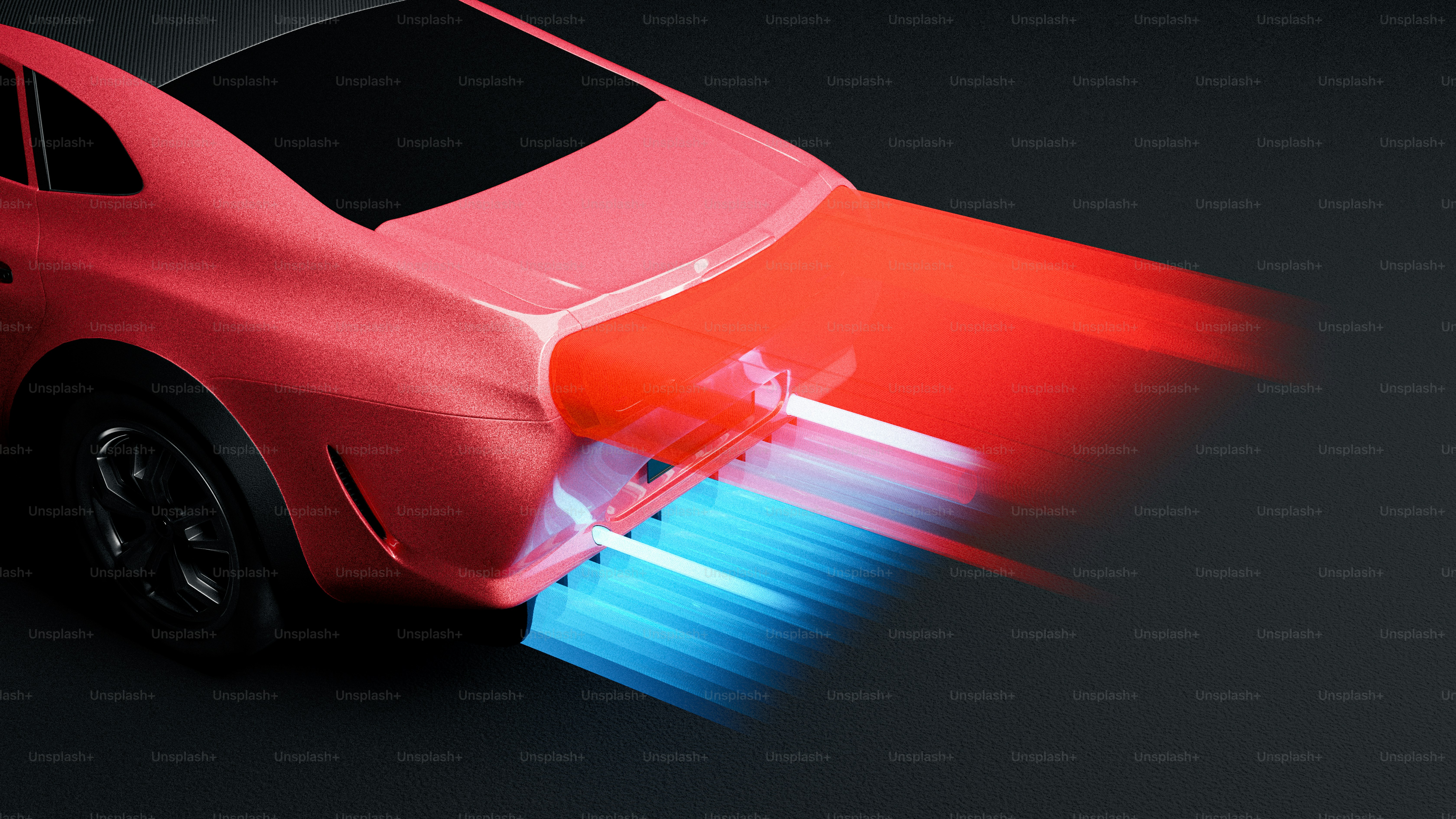A red car with a blue laser coming out of it photo – Car Image on Unsplash