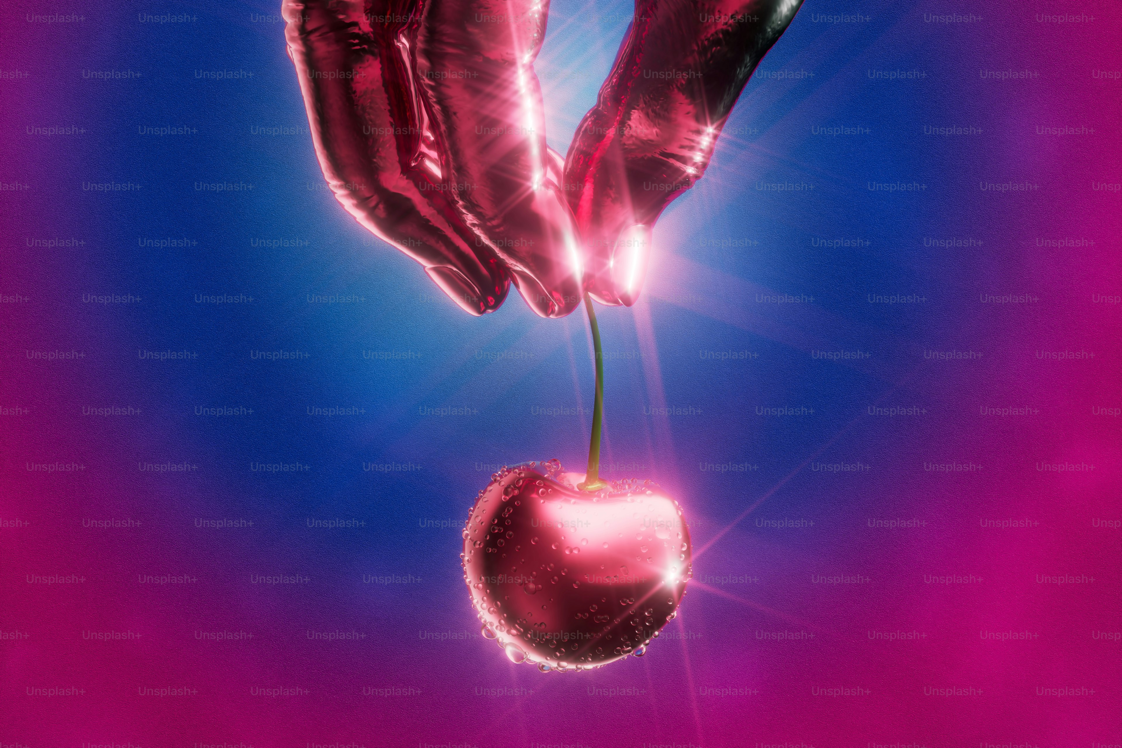 A person holding a cherry in their hand photo – 3d render Image on Unsplash