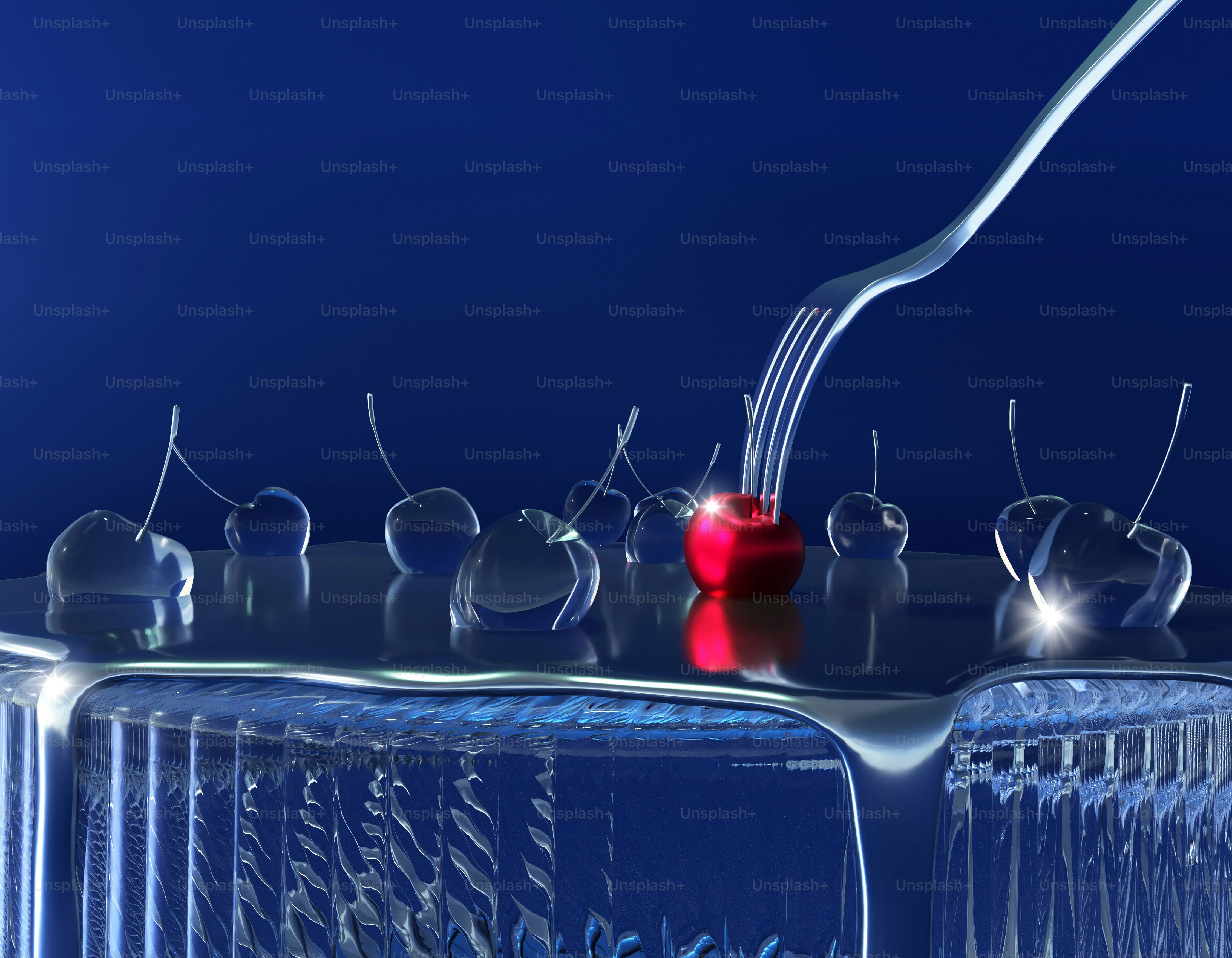 A red apple sitting on top of a glass container photo – Cherry Image on ...