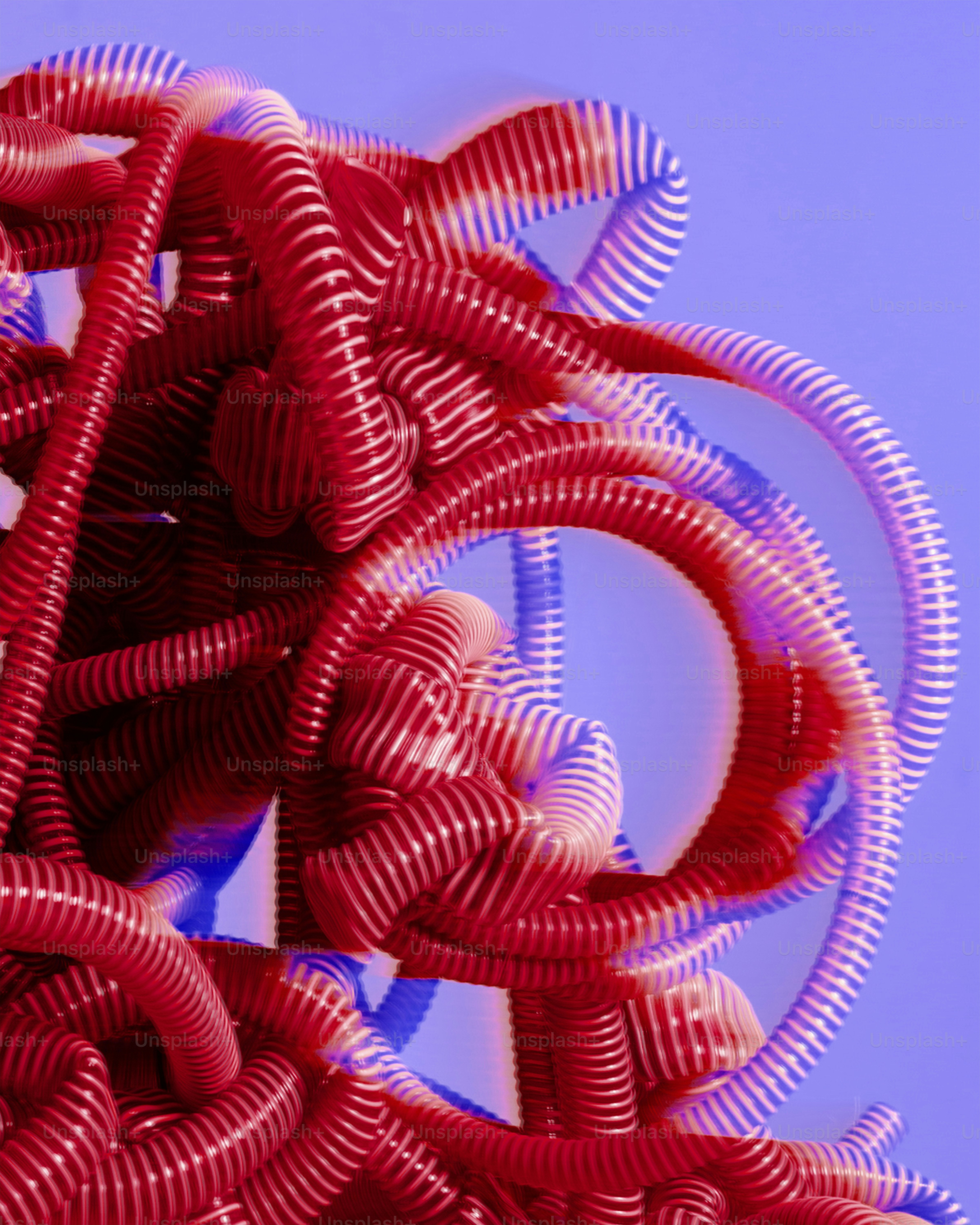 A bunch of red objects that are in the air photo – Connection Image on ...