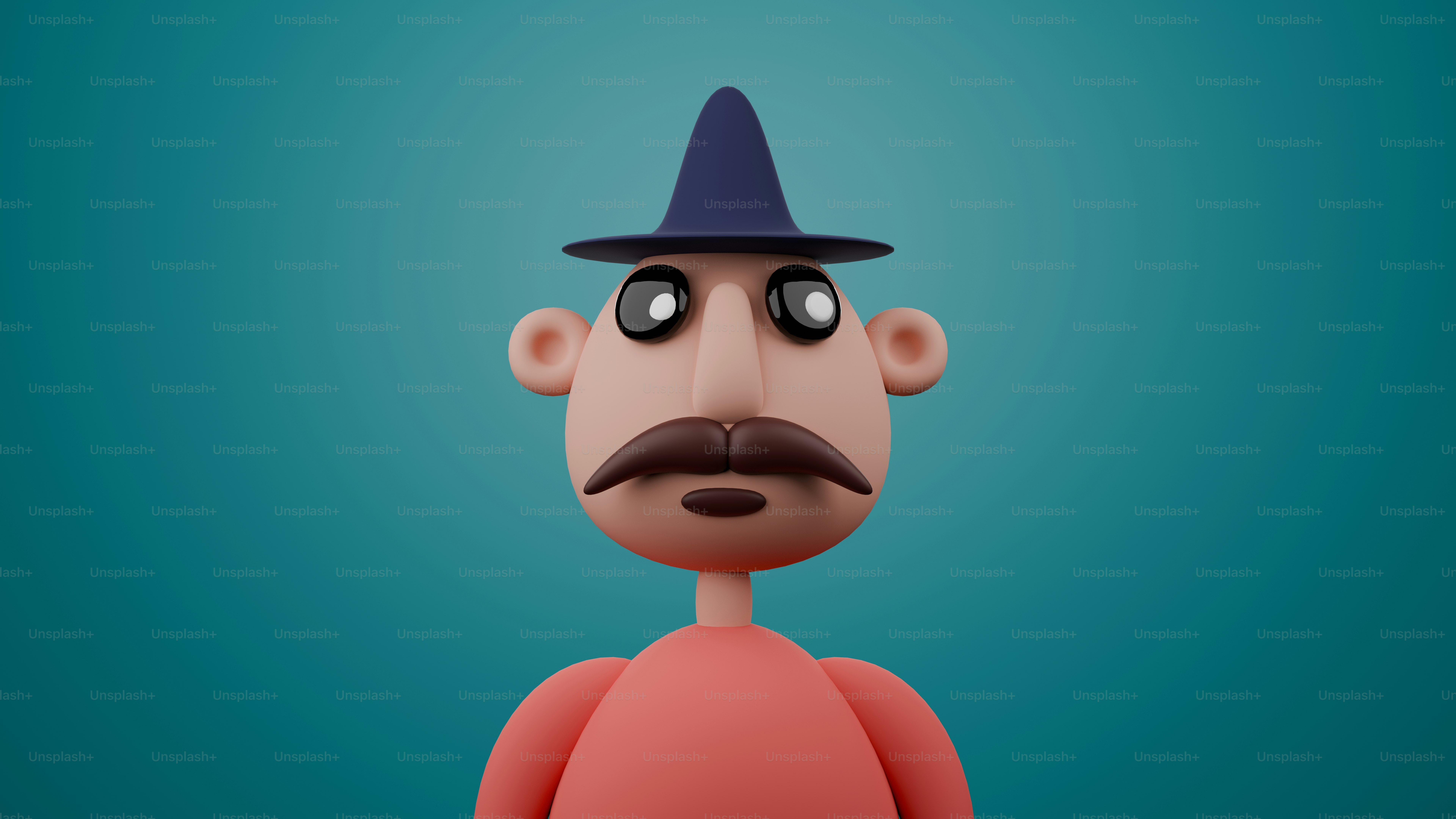 A cartoon character with a mustache and a hat photo – Profile picture ...