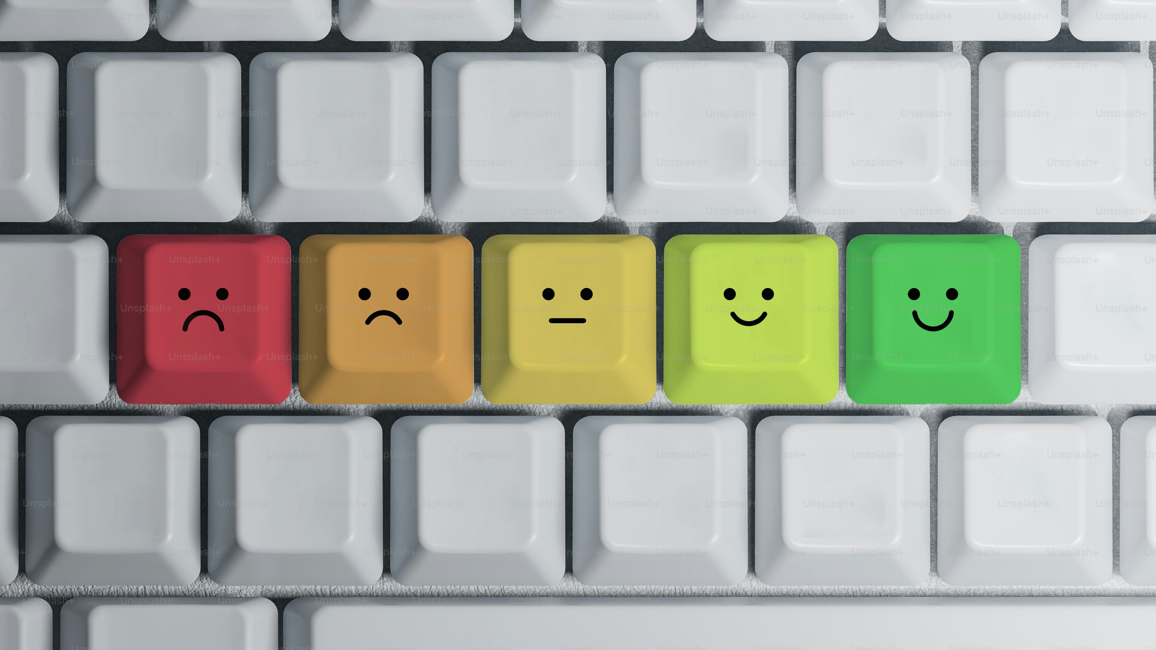 A computer keyboard with a smiley face on it photo – Customer journey ...