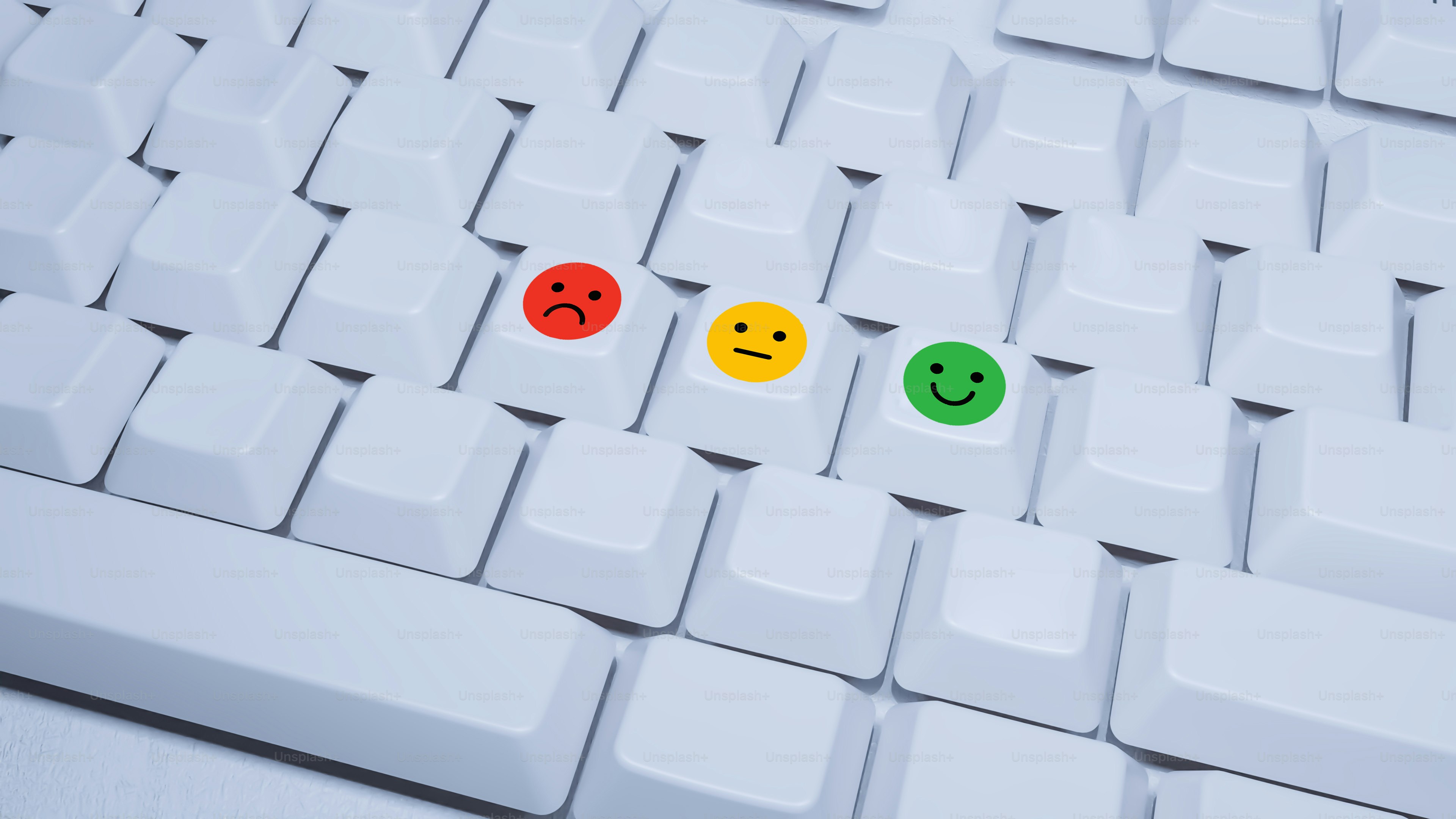 A computer keyboard with a smiley face on it photo – Customer journey ...