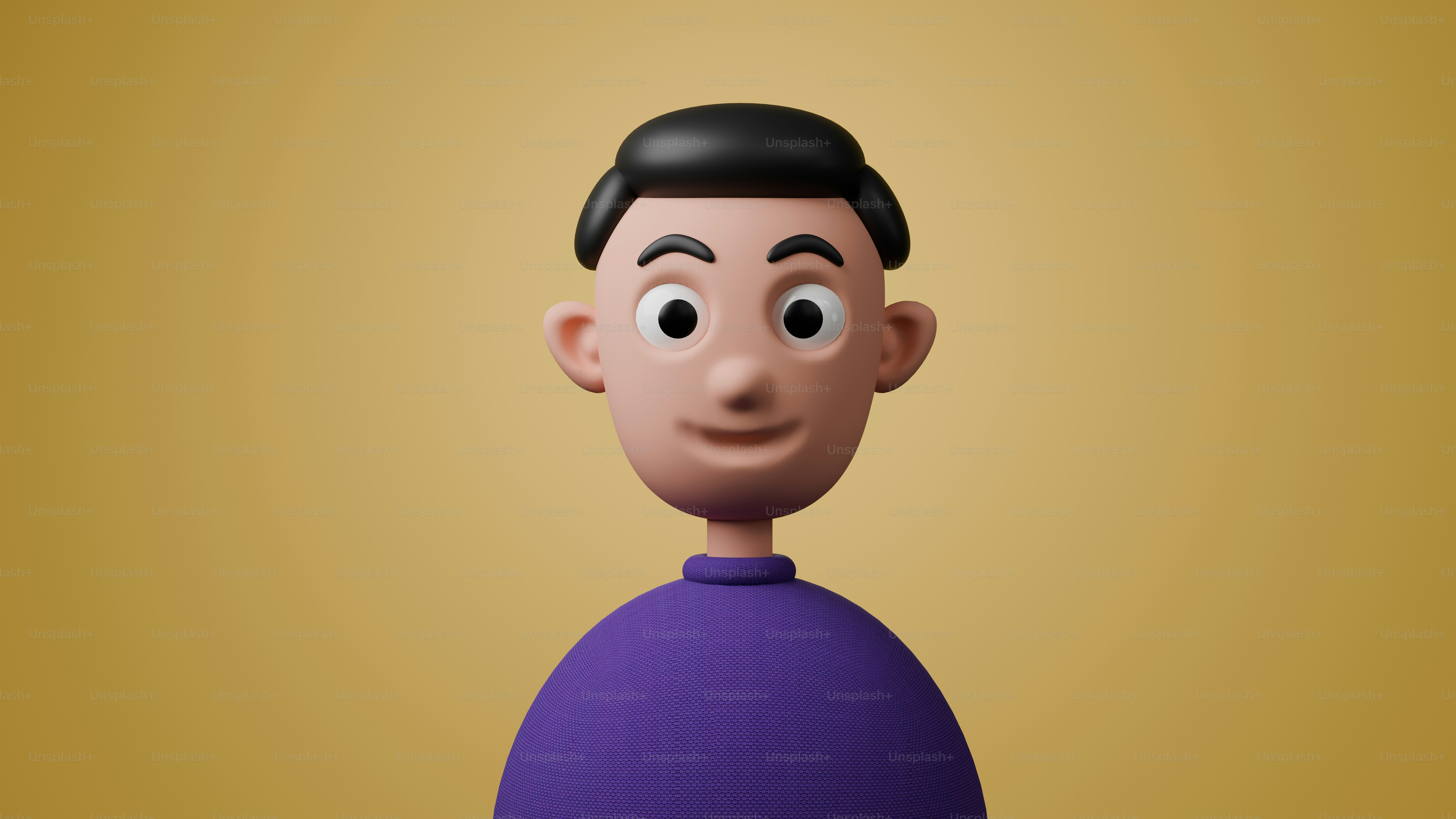 A cartoon character with a smirk on his face photo – Face Image on Unsplash