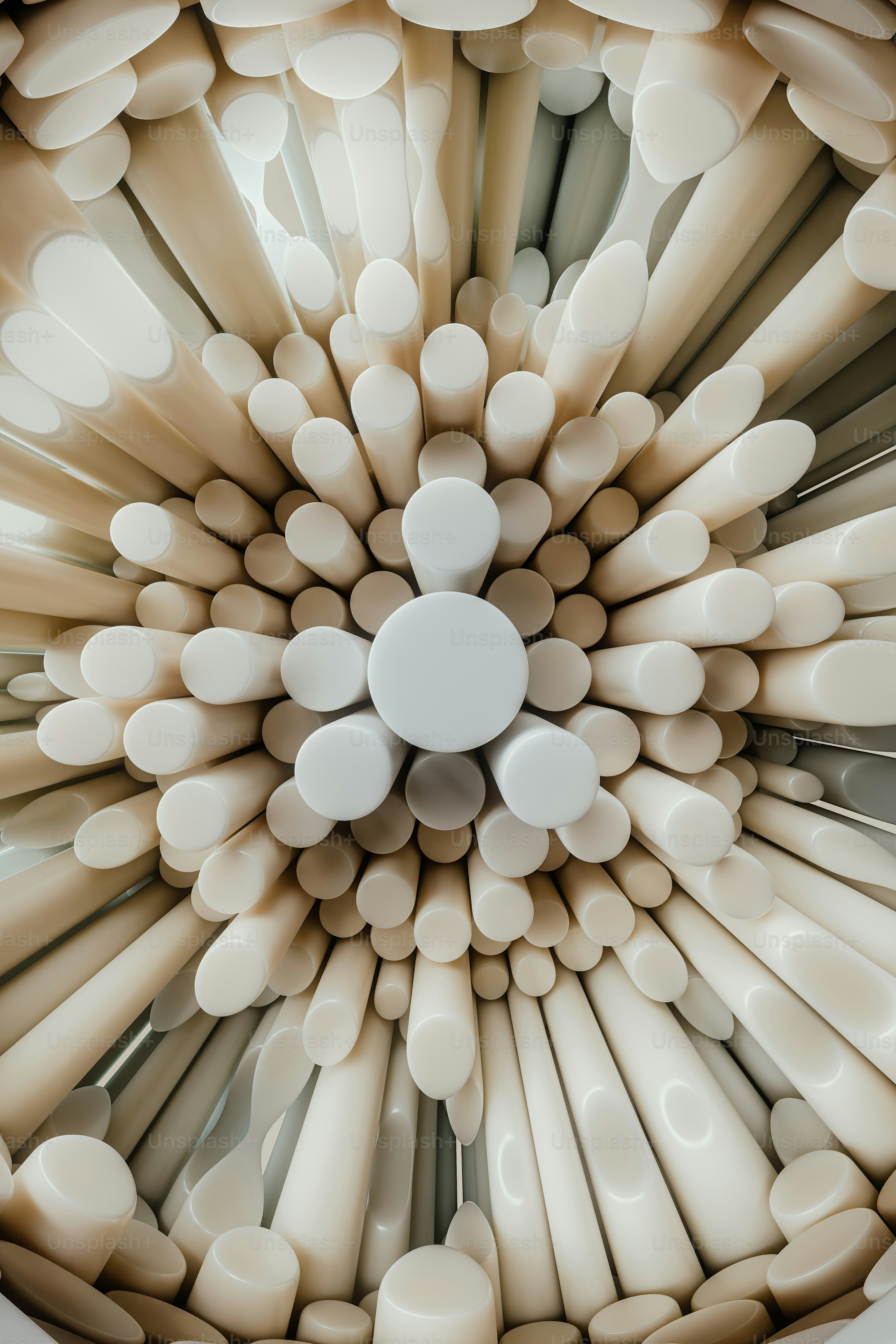 A circular arrangement of white and gray objects photo – Light mode ...