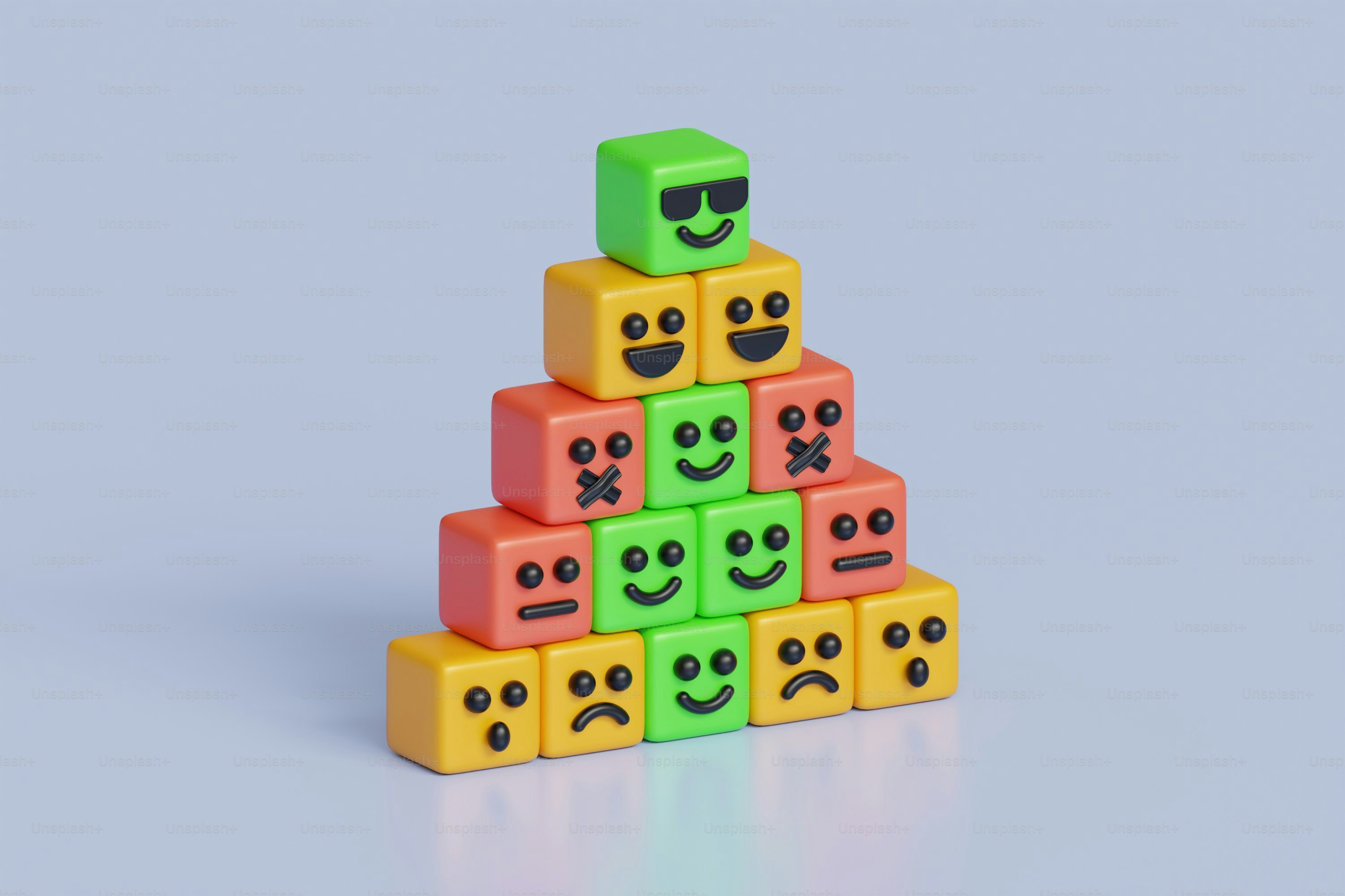A stack of colorful blocks with smiley faces on them photo – Business ...
