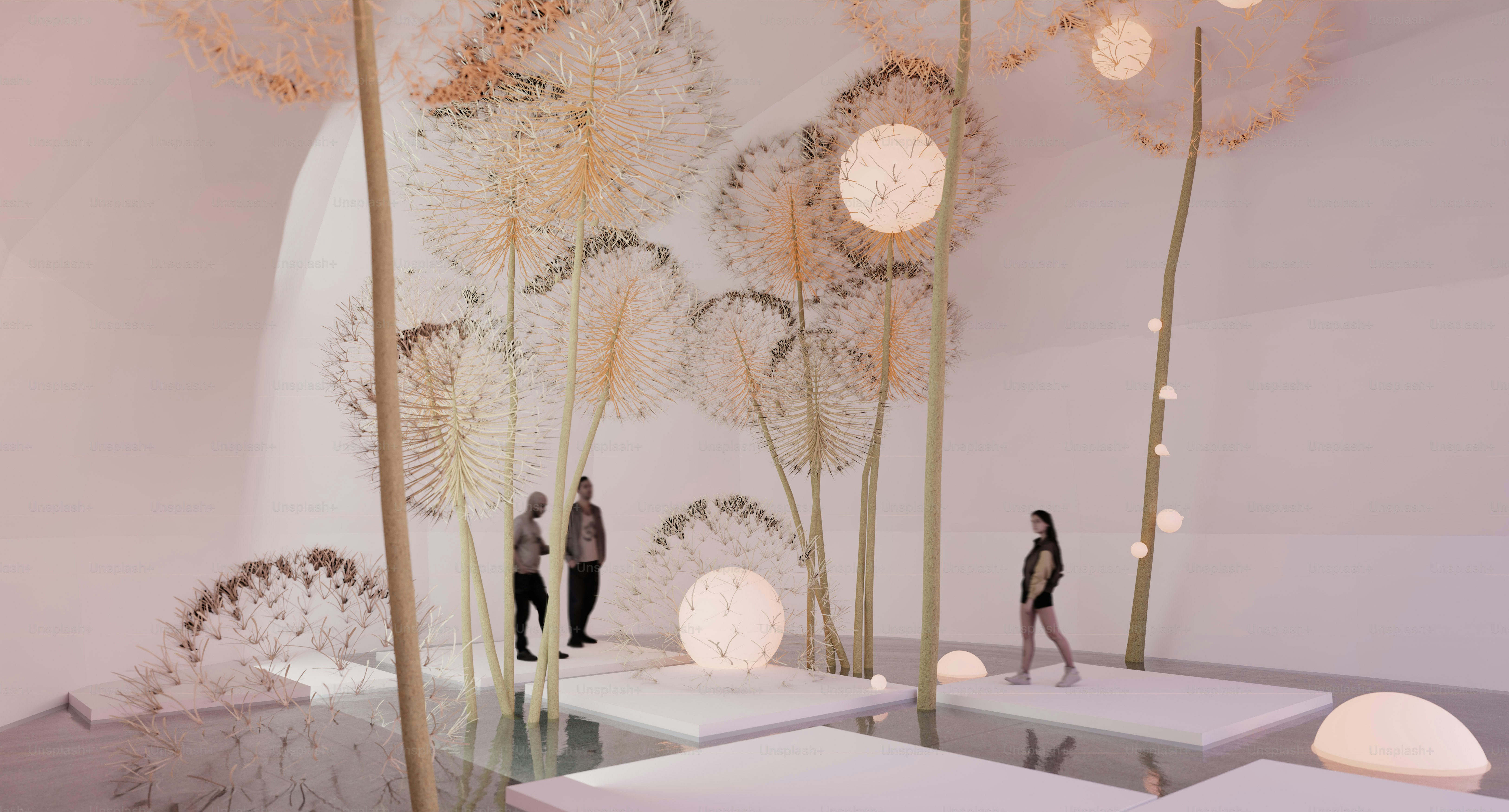 A group of people standing on top of a giant object photo – 3d render ...