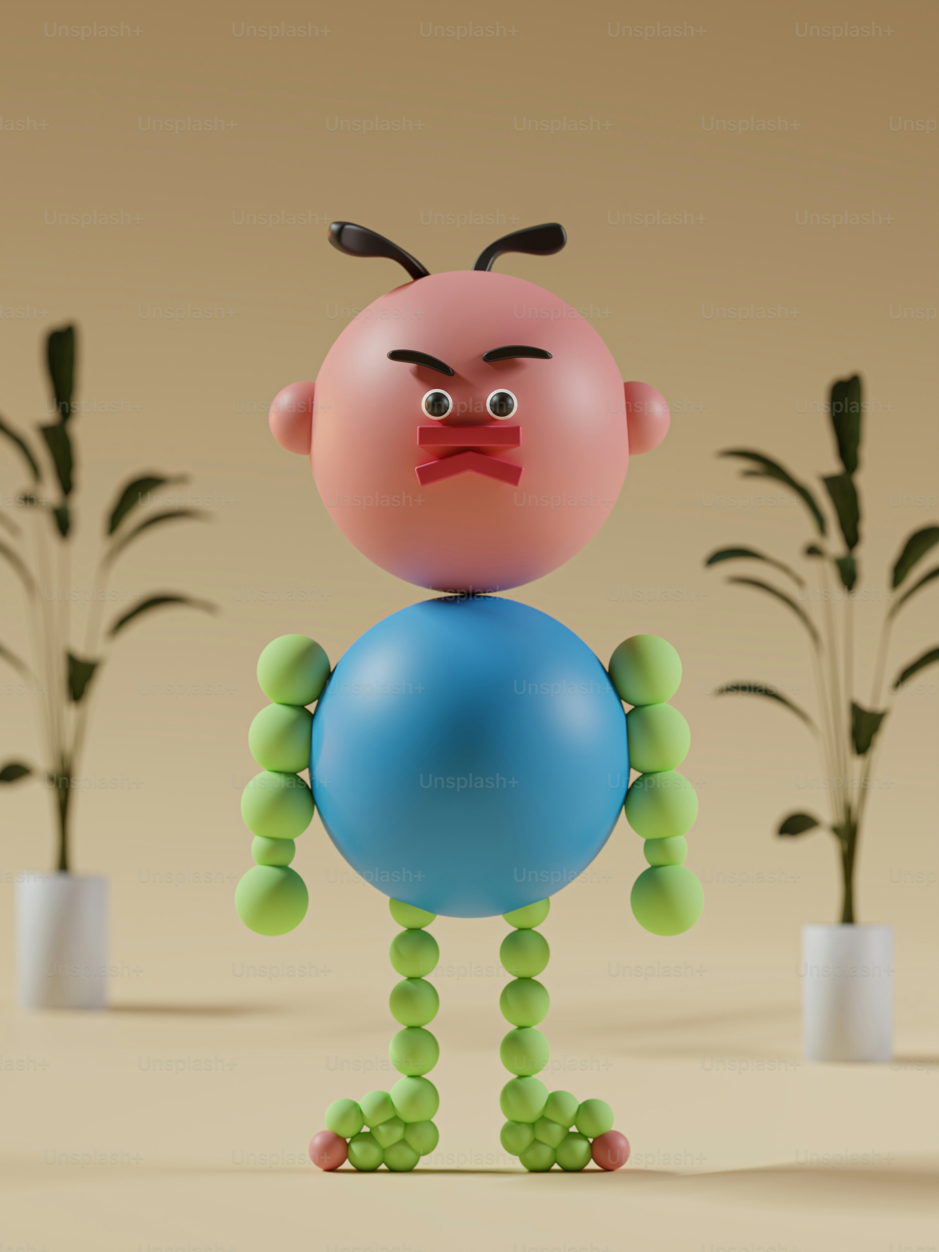 A cartoon character standing in front of some plants photo – Character ...