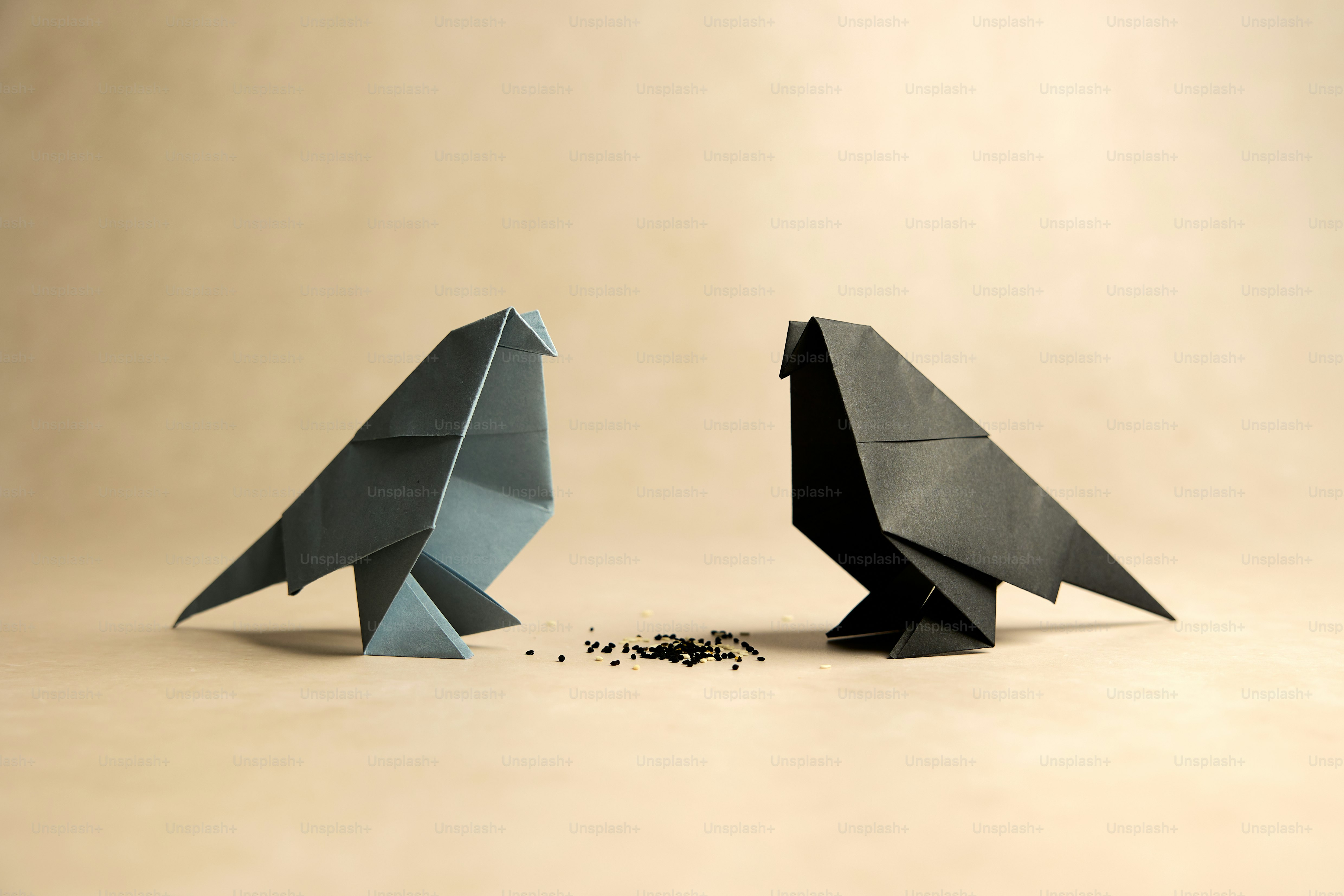 A couple of origami animals standing next to each other photo – Origami ...