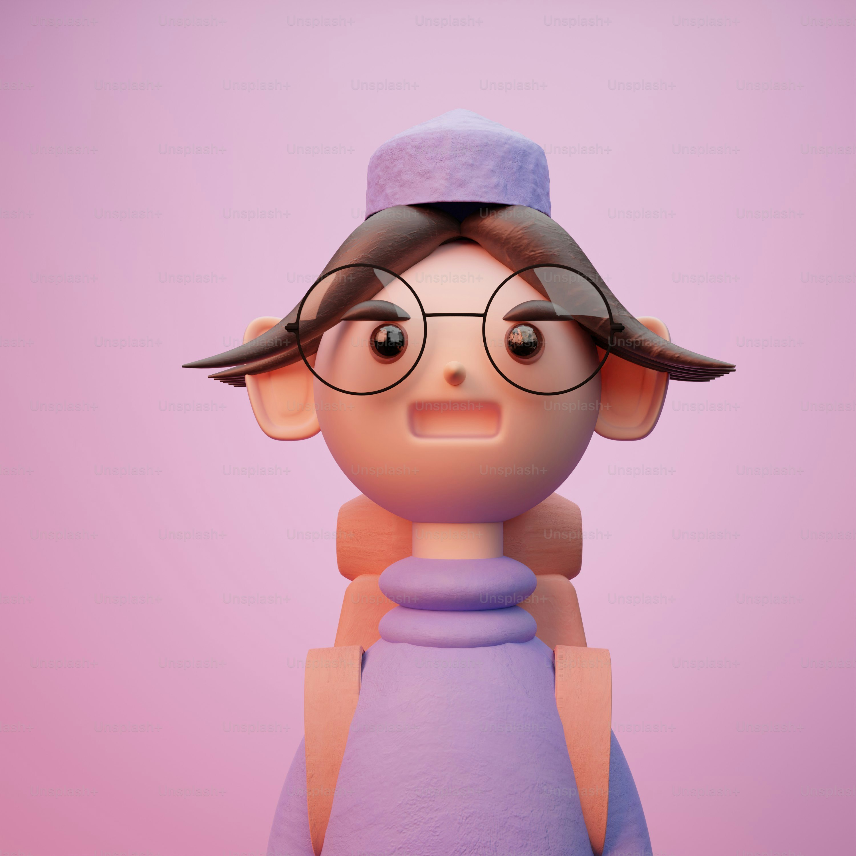 Un personaje de dibujos animados con gafas y sombrero foto – Imagen de ...